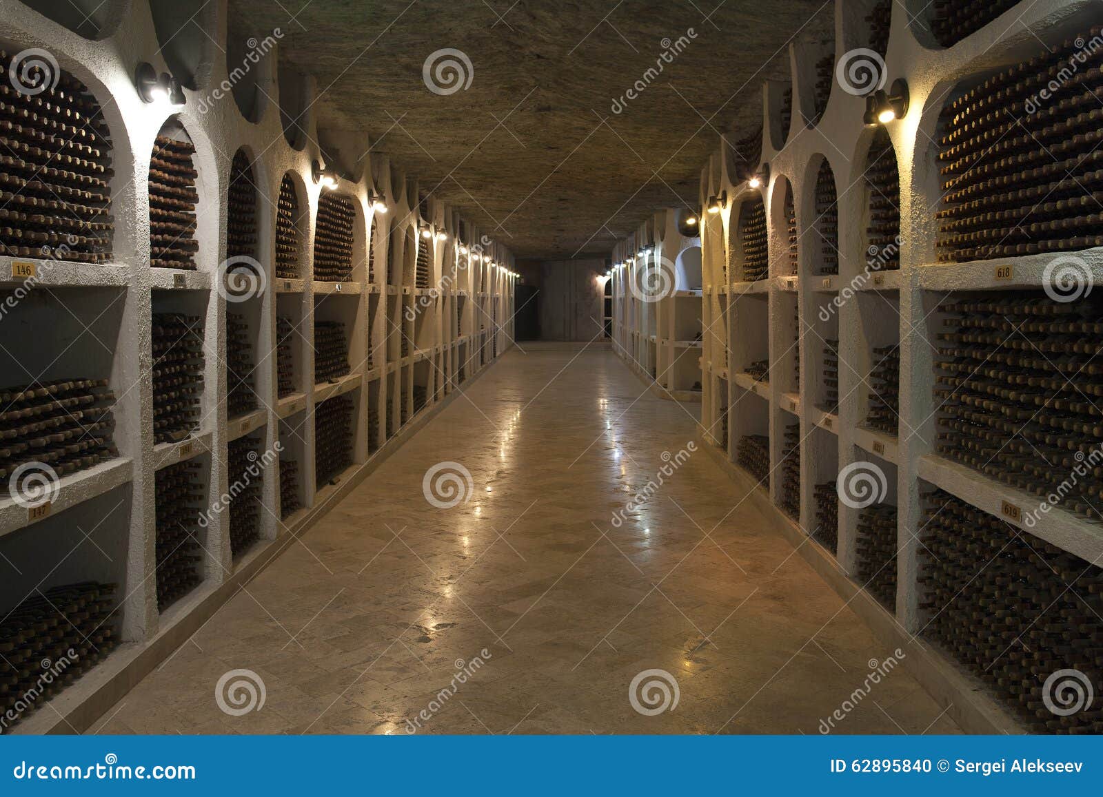 The Storage of Wine Bottles in a Wine Cellar. Stock Photo - Image of ...