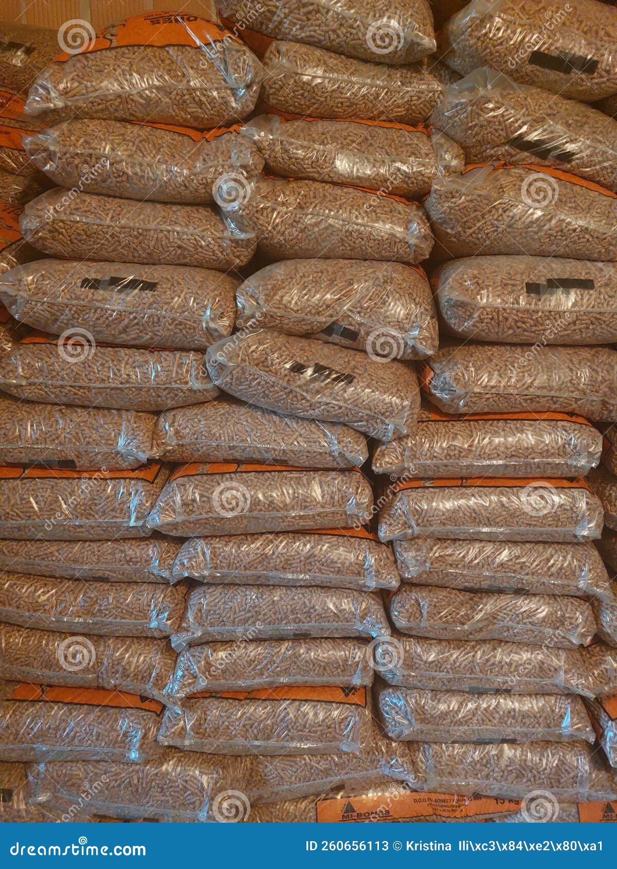 Storage of wood pellet stock image. Image of pellet - 260656113