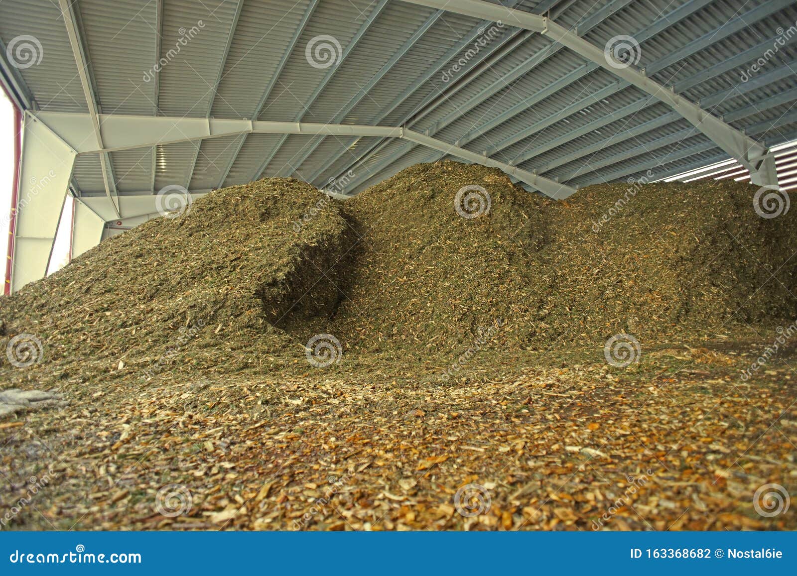 Storage of Wooden Fuel Biomass Stock Photo - Image of fuel, facility ...