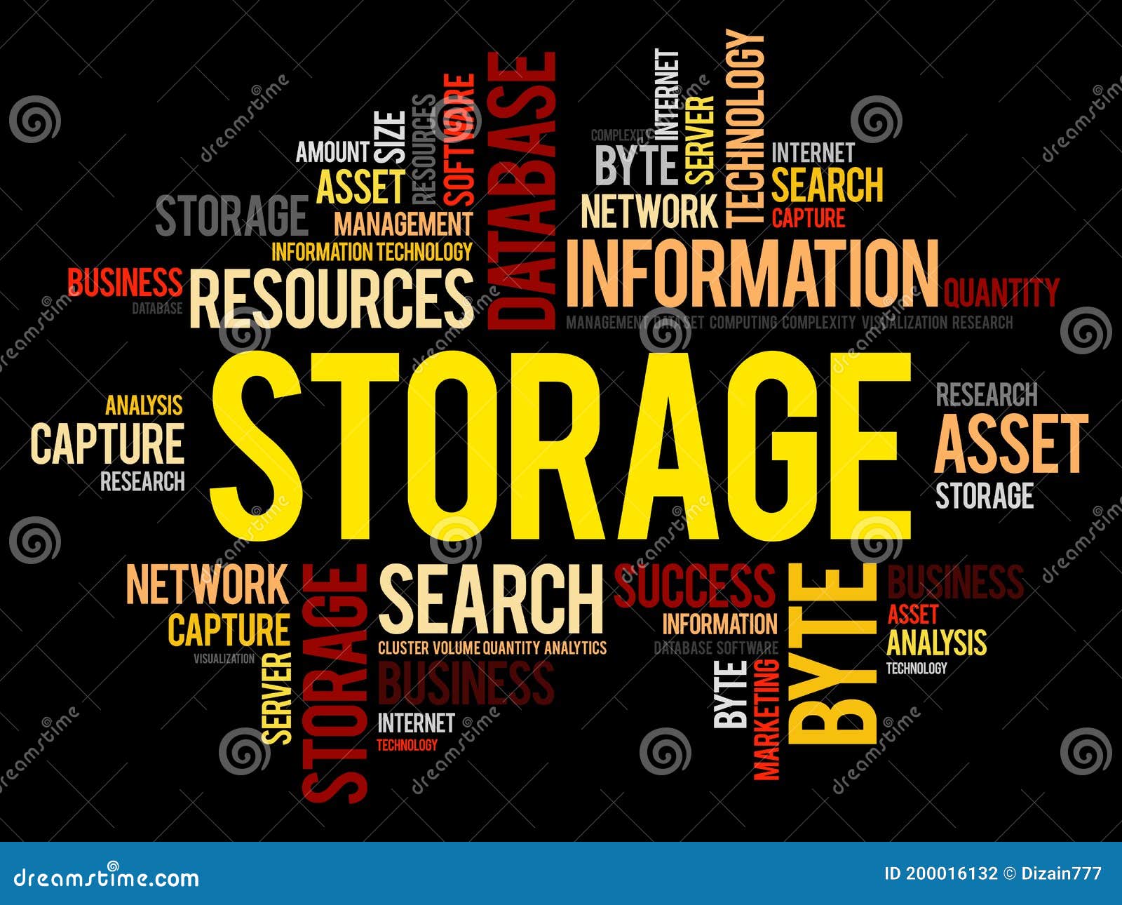 Storage word cloud collage stock illustration. Illustration of ...