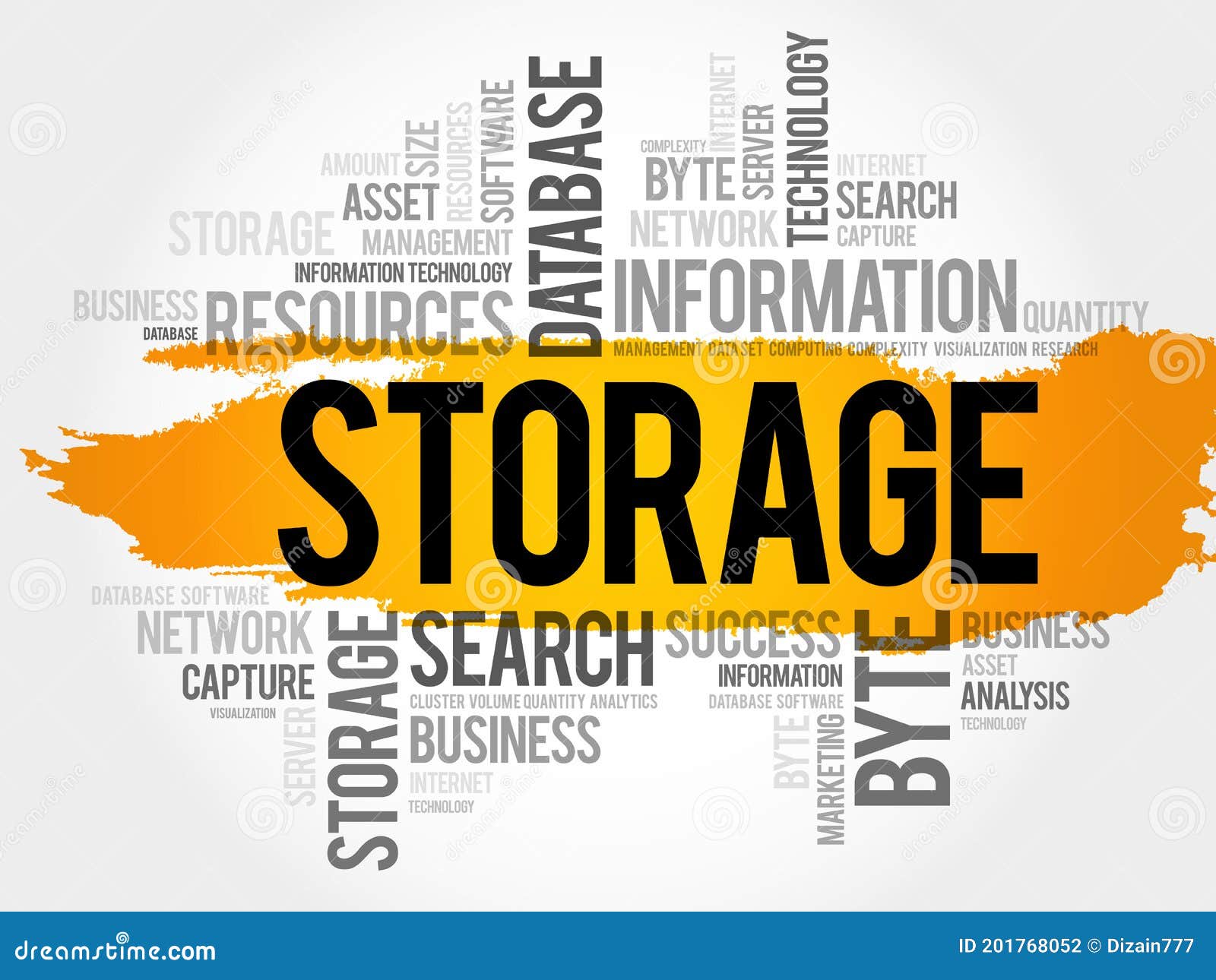 Storage word cloud collage stock illustration. Illustration of console ...