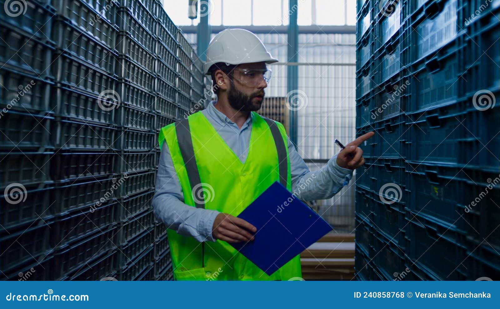 Shipment And Package Delivery Concept. Young Man Holds Cardboard Box ...