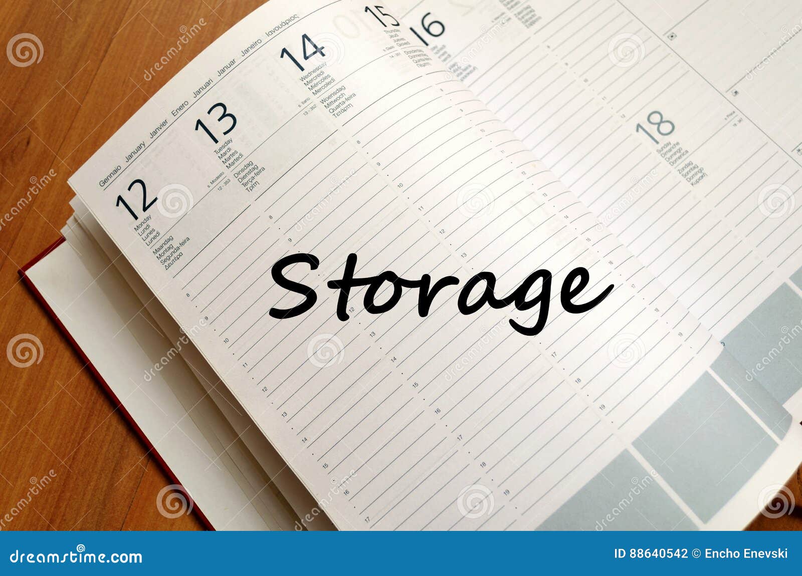 Storage write on notebook stock photo. Image of inventory - 88640542