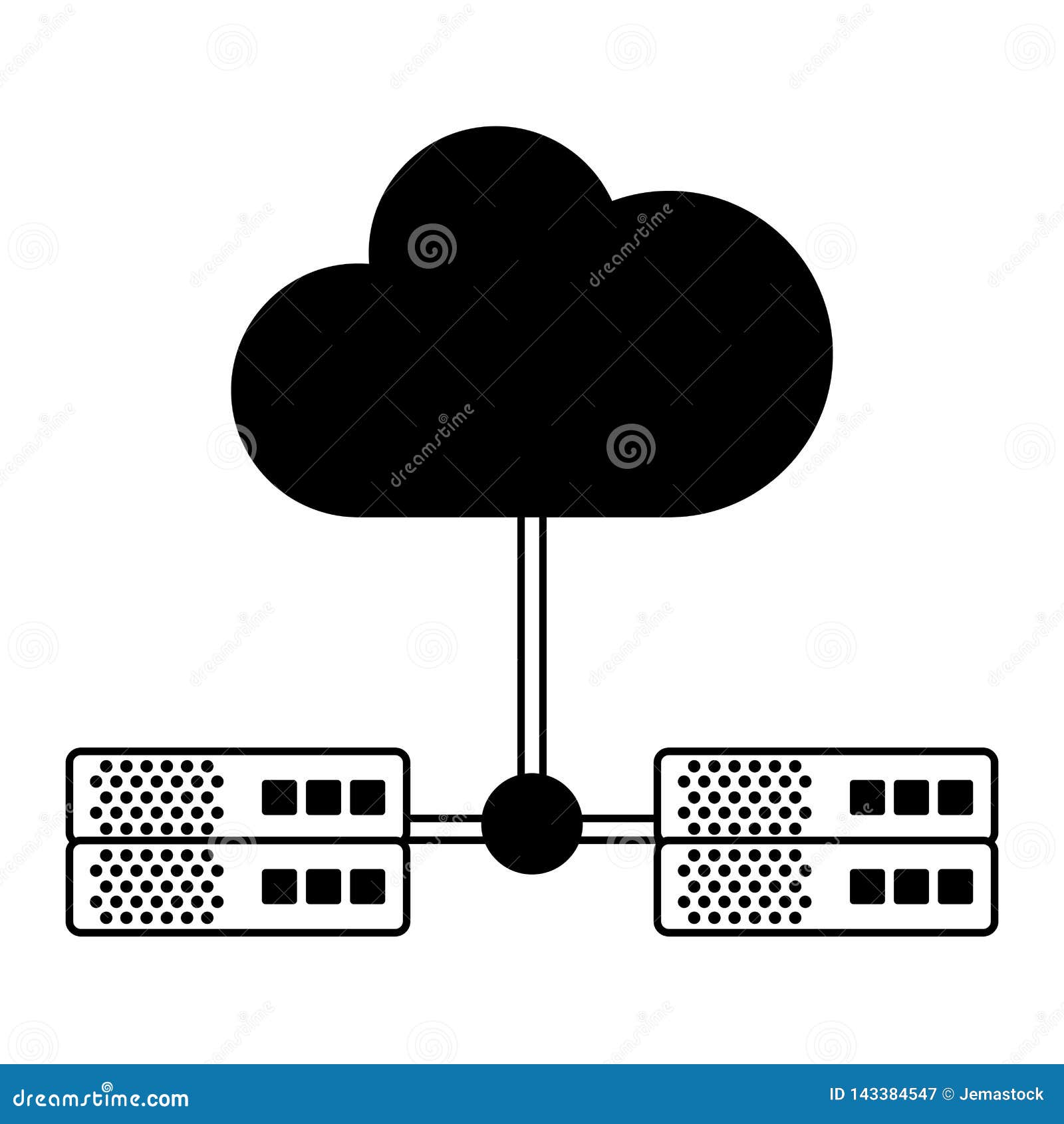 Storages and Cloud Computing in Black and White Stock Vector ...