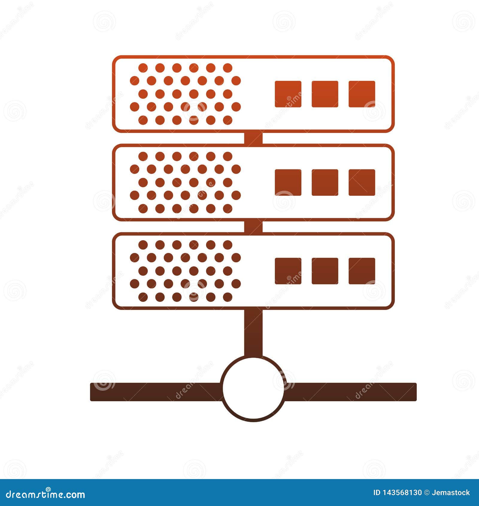 Storages and Cloud Computing Red Lines Stock Vector - Illustration of server, database: 143568130