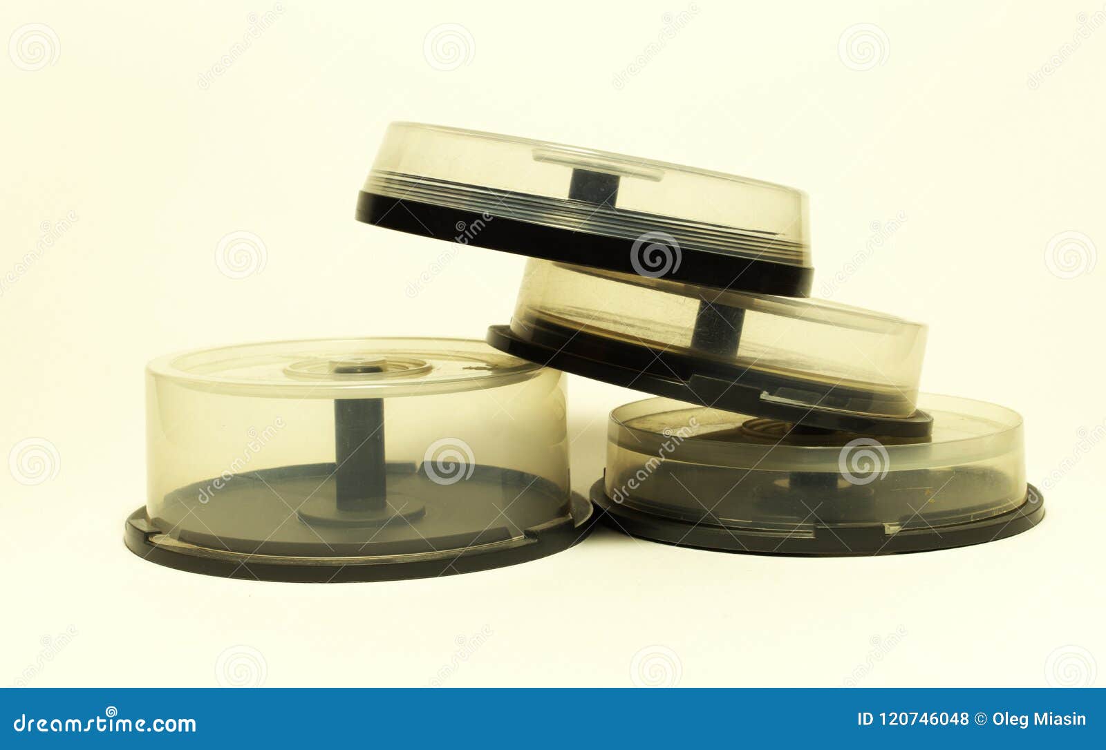 Storages With Spindel For Compact Disc. Small Capasity Boxes Stock ...