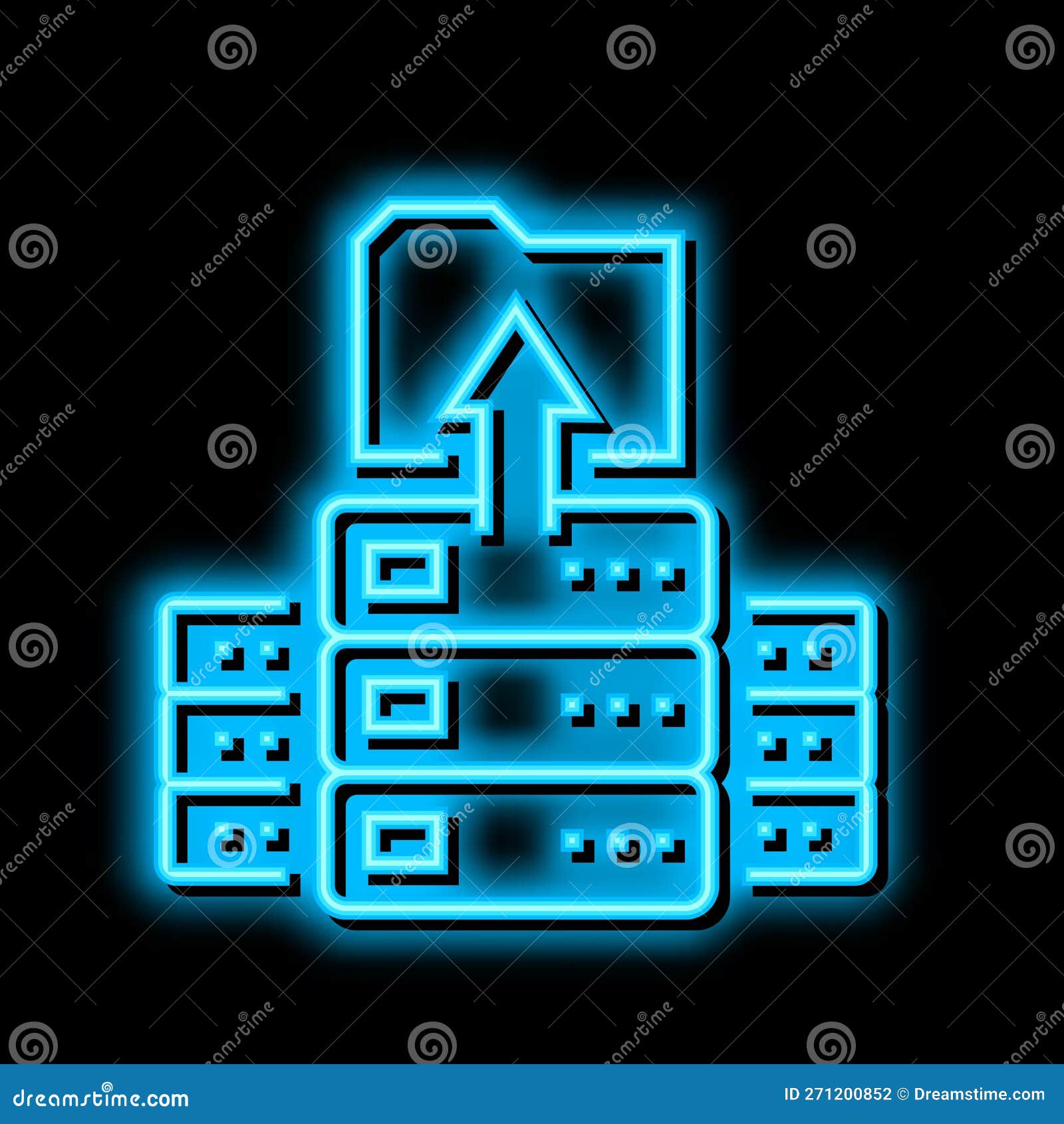Storaging Knowledge on Server Neon Glow Icon Illustration Stock Vector ...
