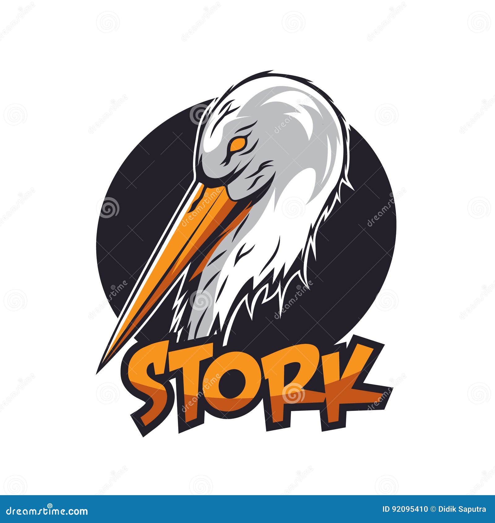 Storch Logo Vector vektor abbildung. Illustration von getrennt - 92095410