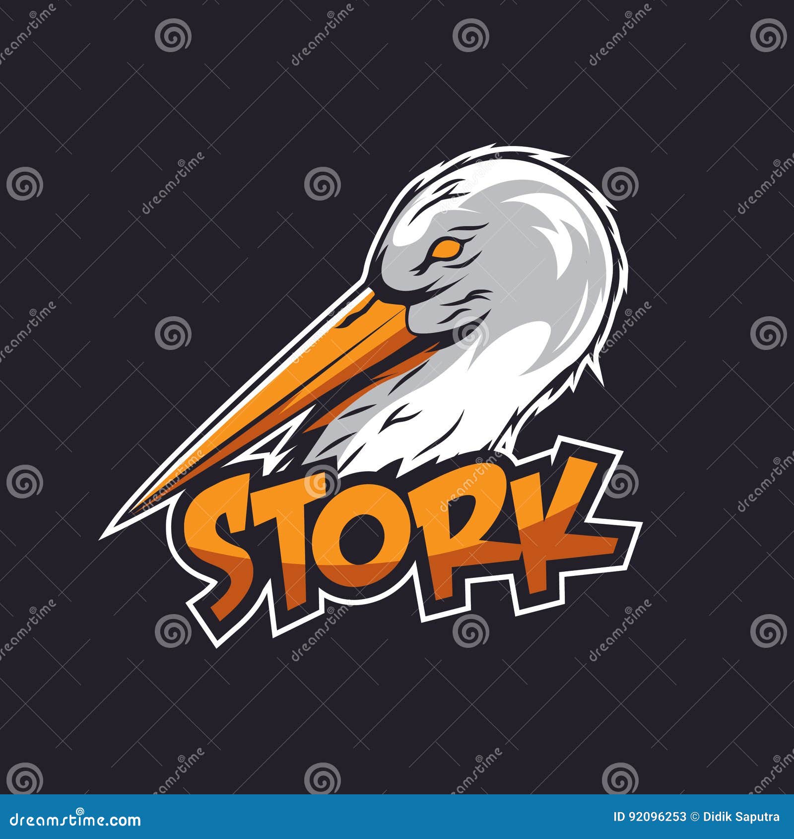 Storch Logo Vector vektor abbildung. Illustration von dekoration - 92096253