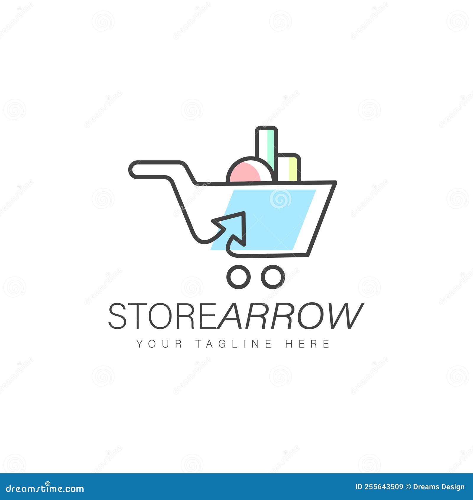 Store Arrow Logo Design Linear Style Stock Vector - Illustration of ...
