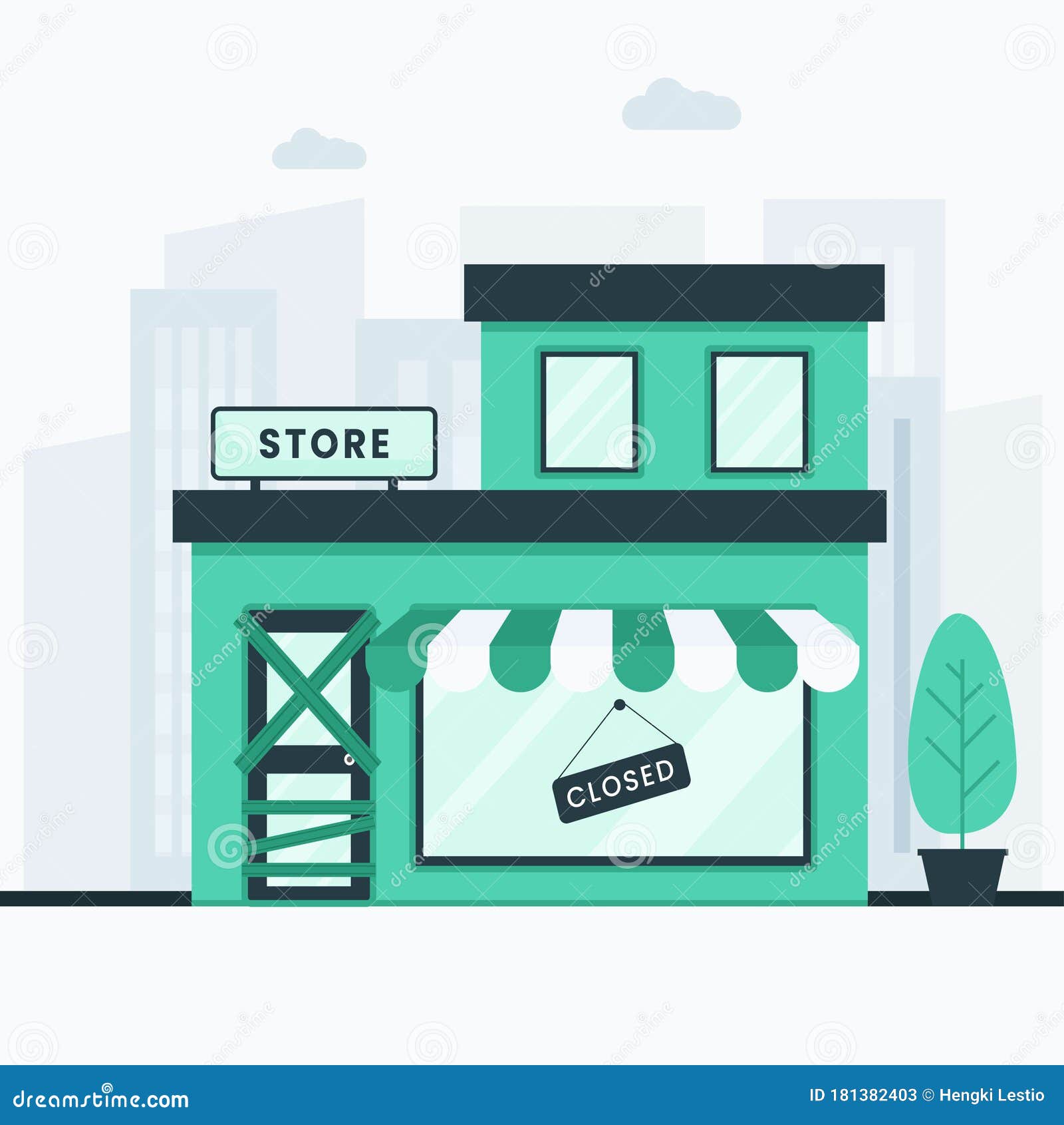 Store Bankrupt and Closed Illustration Stock Vector - Illustration of ...
