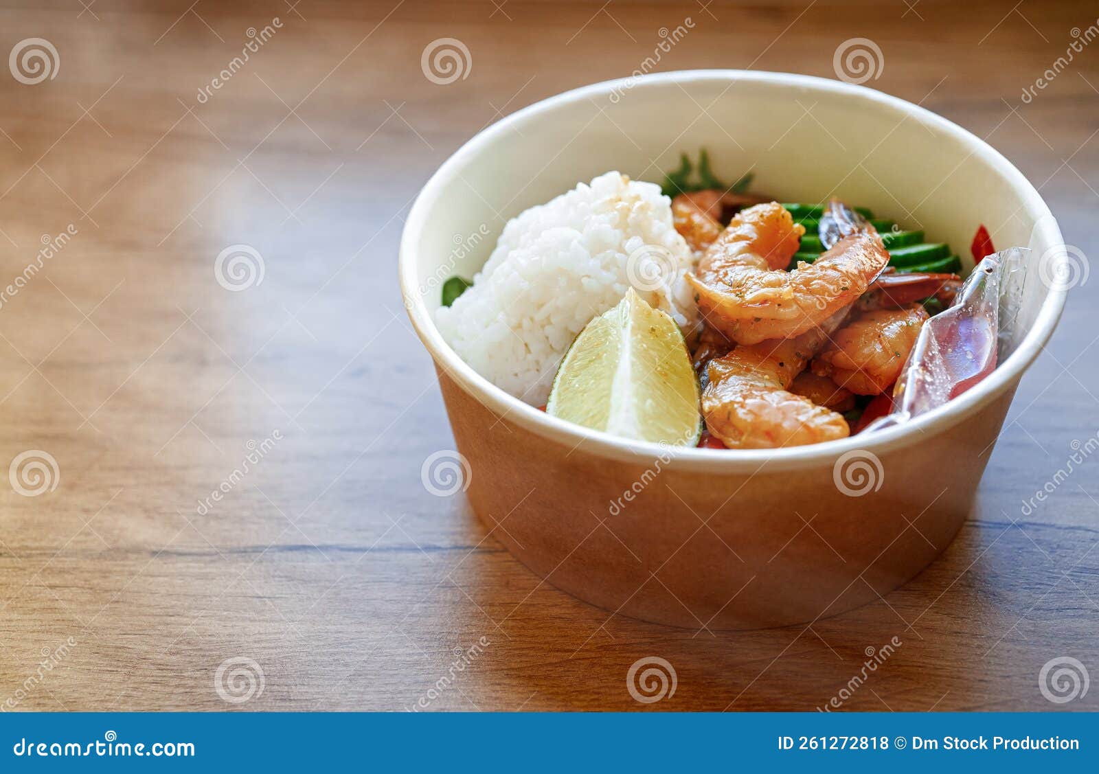 Store-bought poke bowl stock photo. Image of prawn, dieting - 261272818