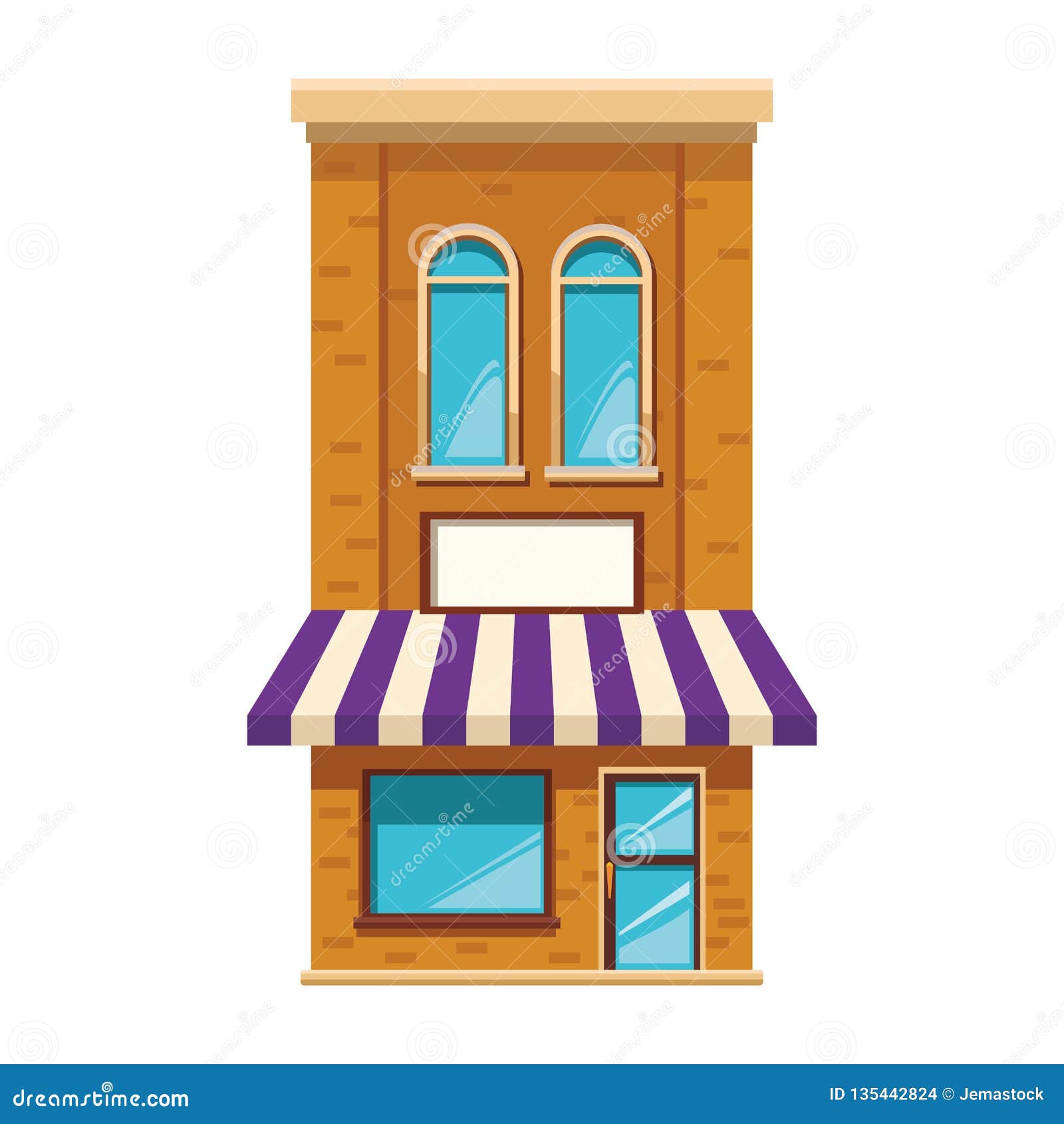 Store building cartoon stock vector. Illustration of store - 135442824