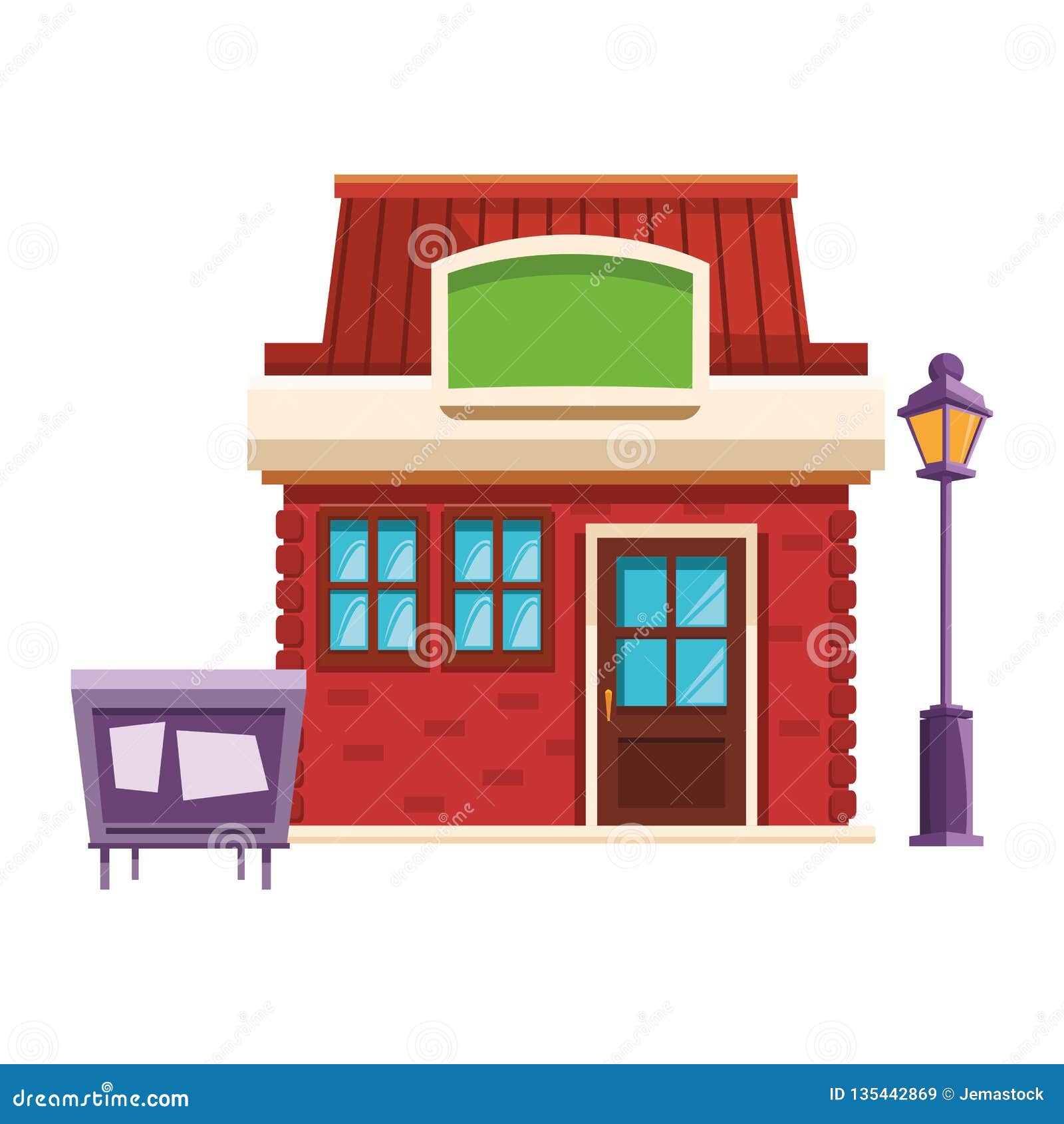 Store building cartoon stock vector. Illustration of vector - 135442869
