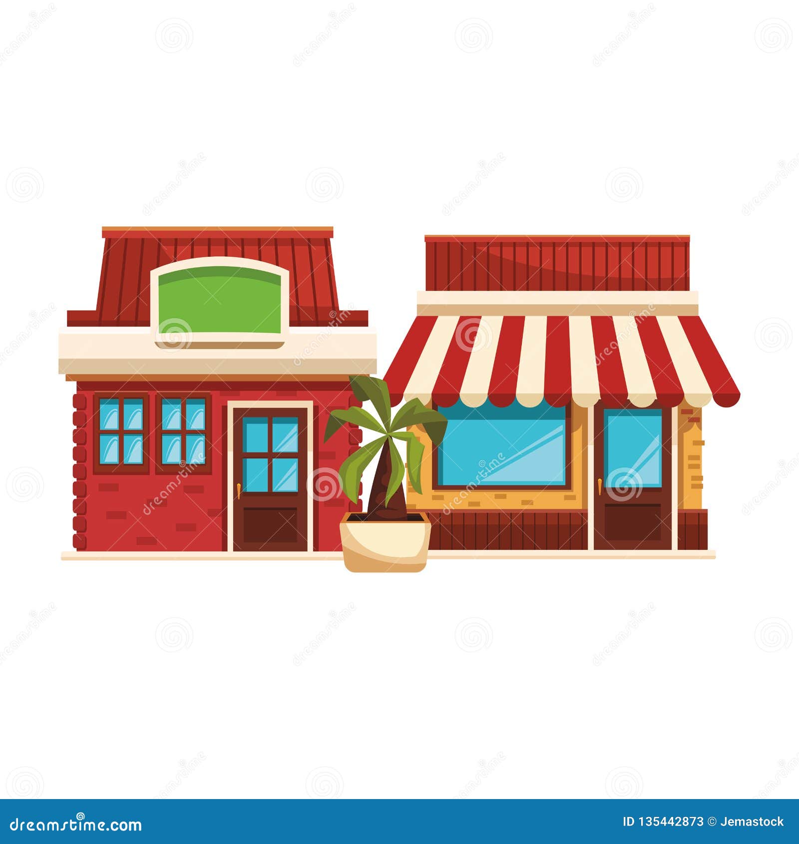 Store building cartoon stock vector. Illustration of grocery - 135442873