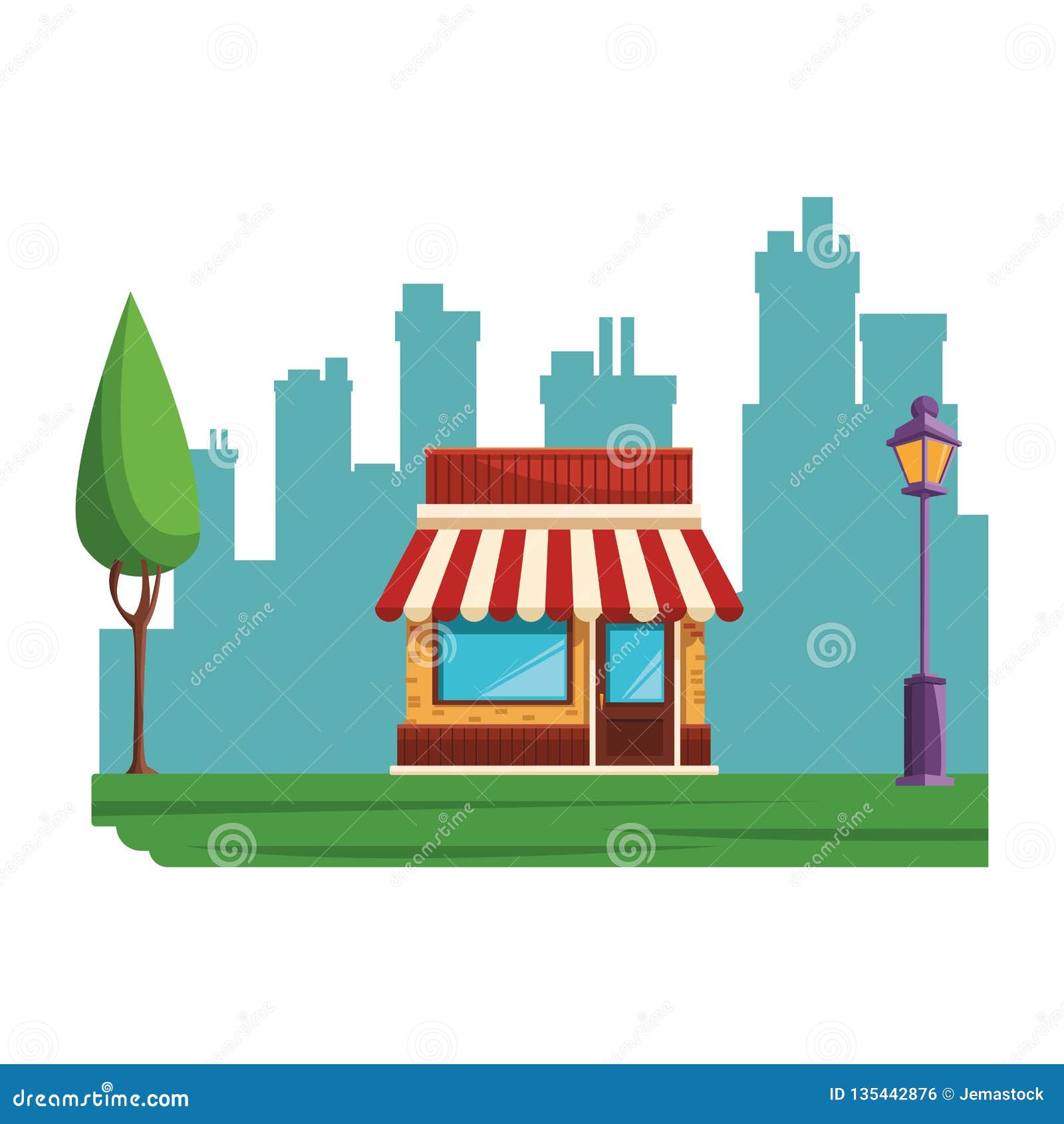Store building cartoon stock vector. Illustration of supermarket ...