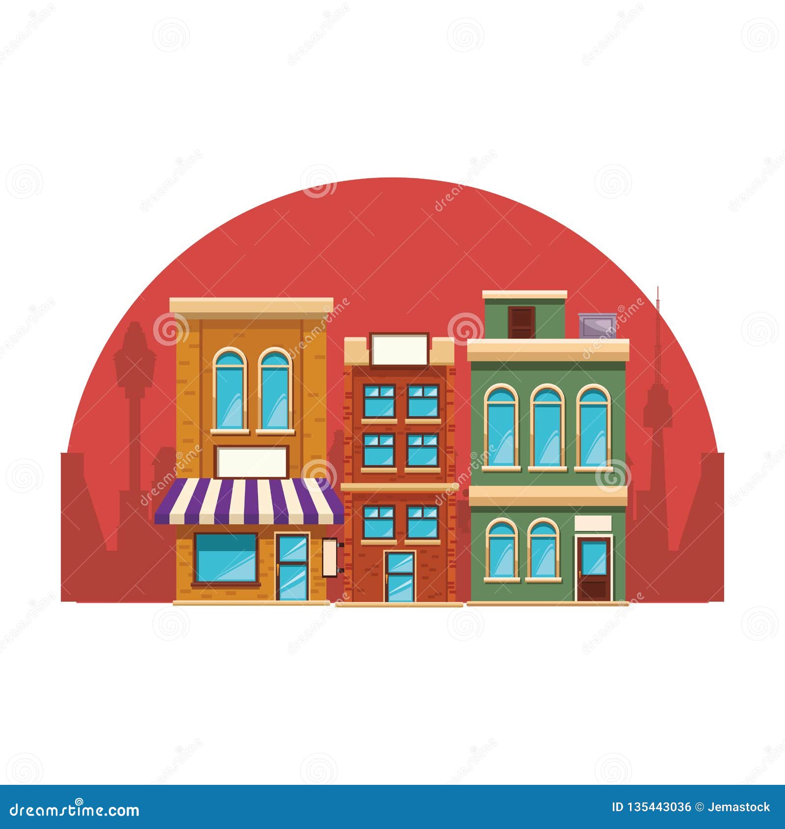 Store building cartoon stock vector. Illustration of facade - 135443036