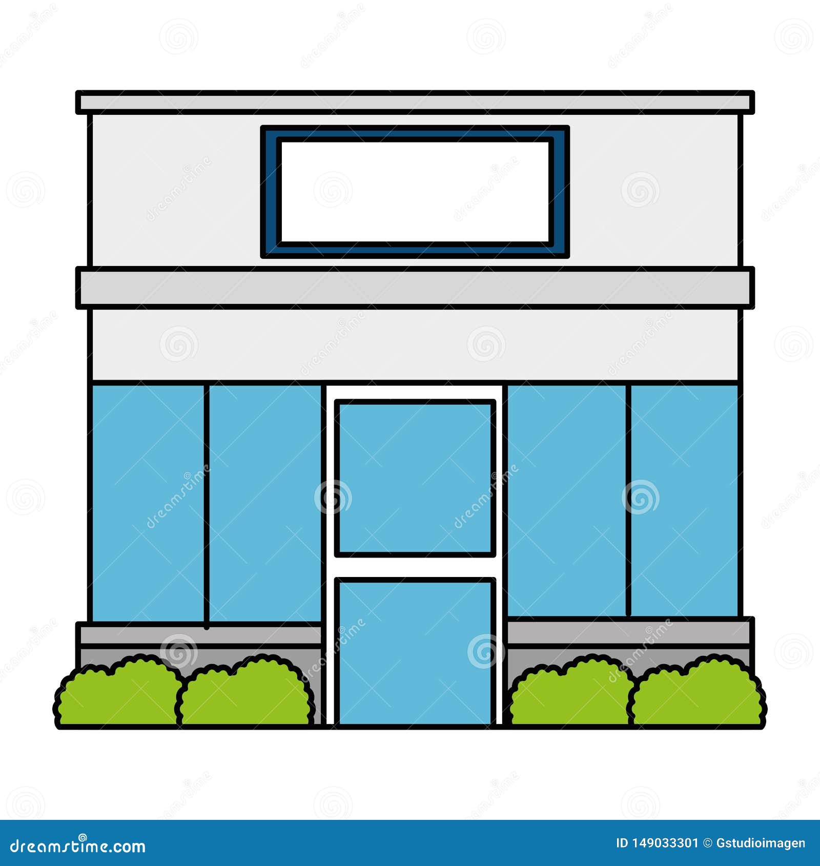 Store Building Front Facade Stock Illustration - Illustration of view ...
