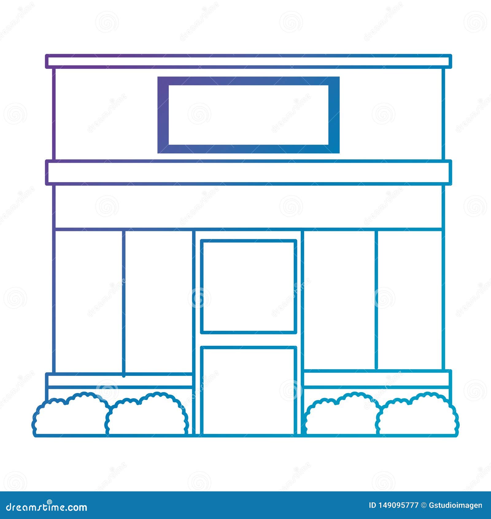 Store Building Front Facade Stock Illustration - Illustration of space ...