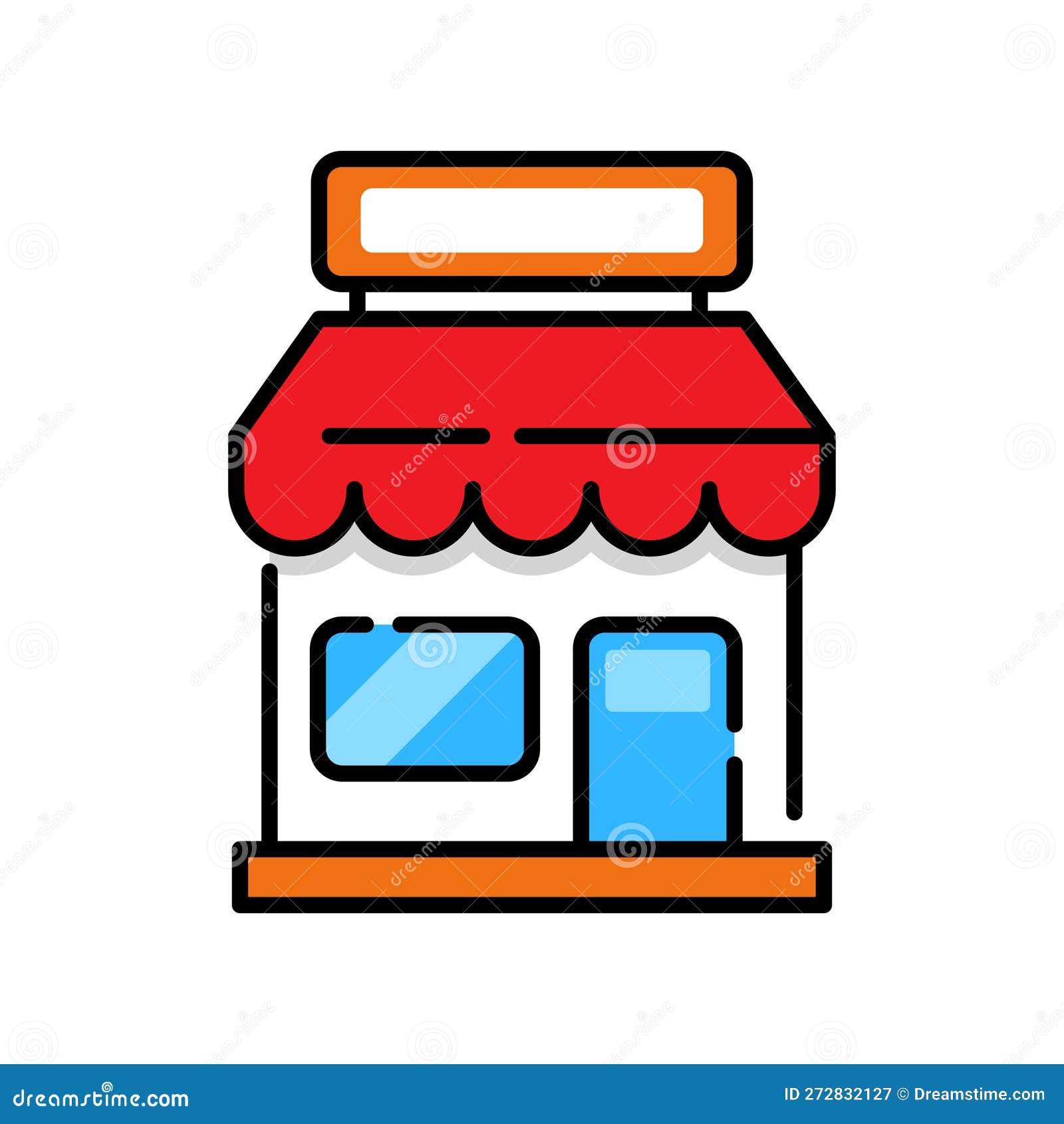 Store Building Icon in Colorful Style Stock Vector - Illustration of ...