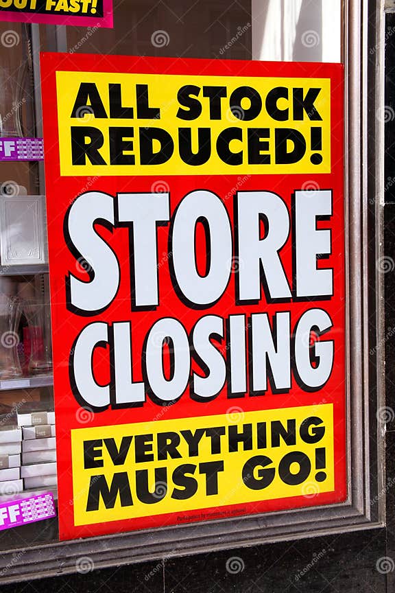 Store closing poster stock image. Image of foreclosure - 18948685