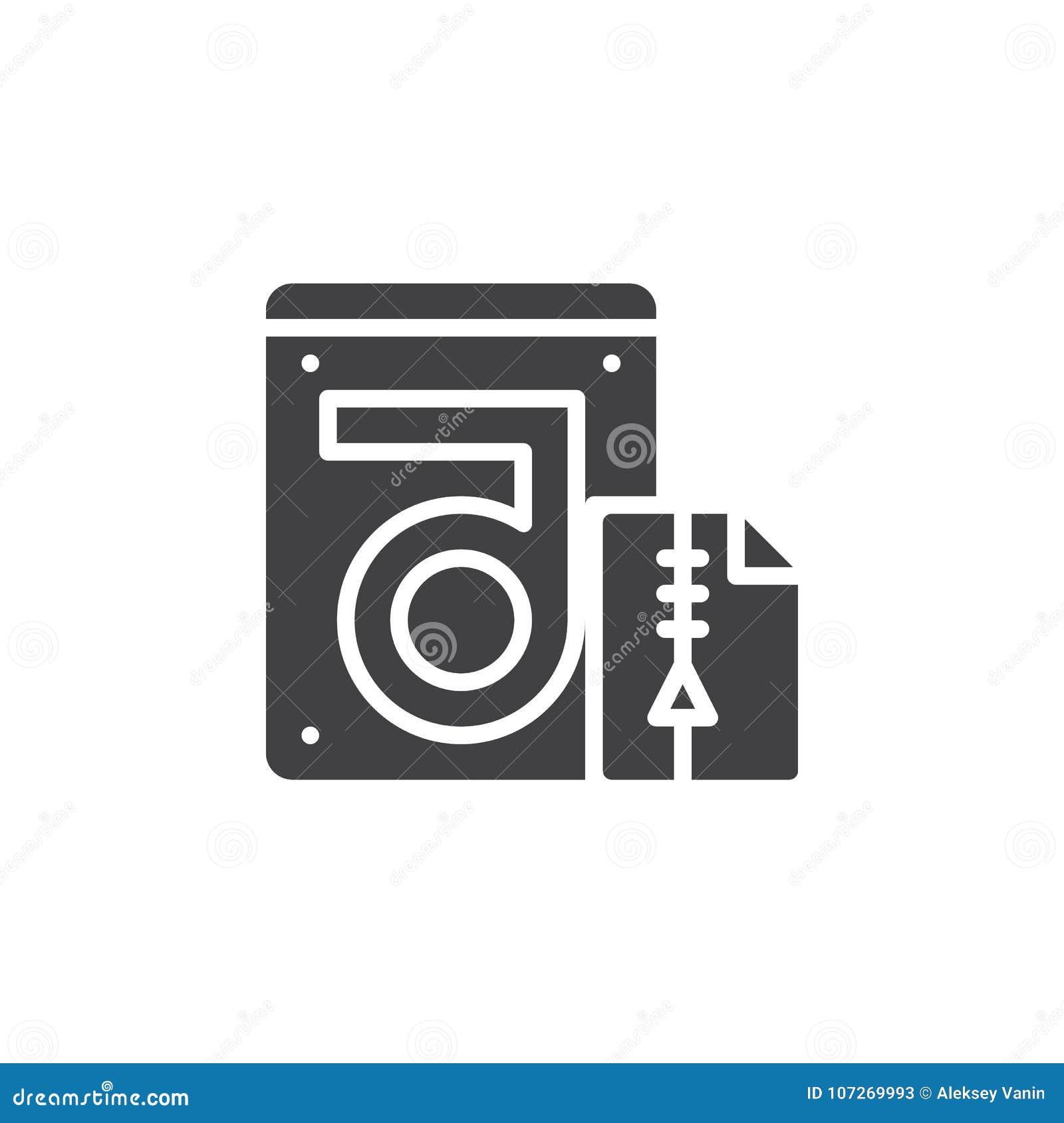 Compressed Folder Icon Isolated On White Background. 3D Illustration ...