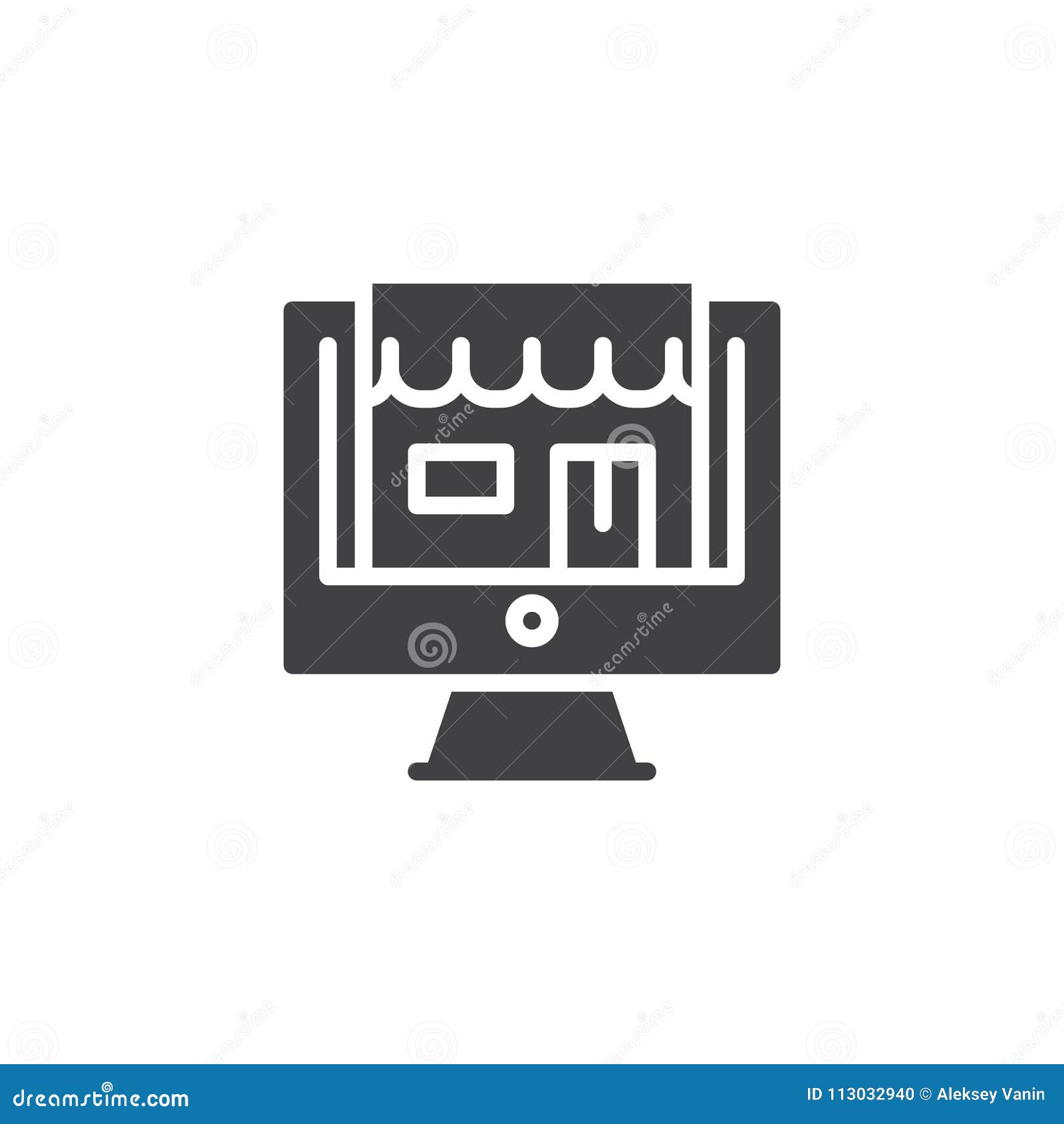 Store on Computer Desktop Screen Vector Icon Stock Vector ...