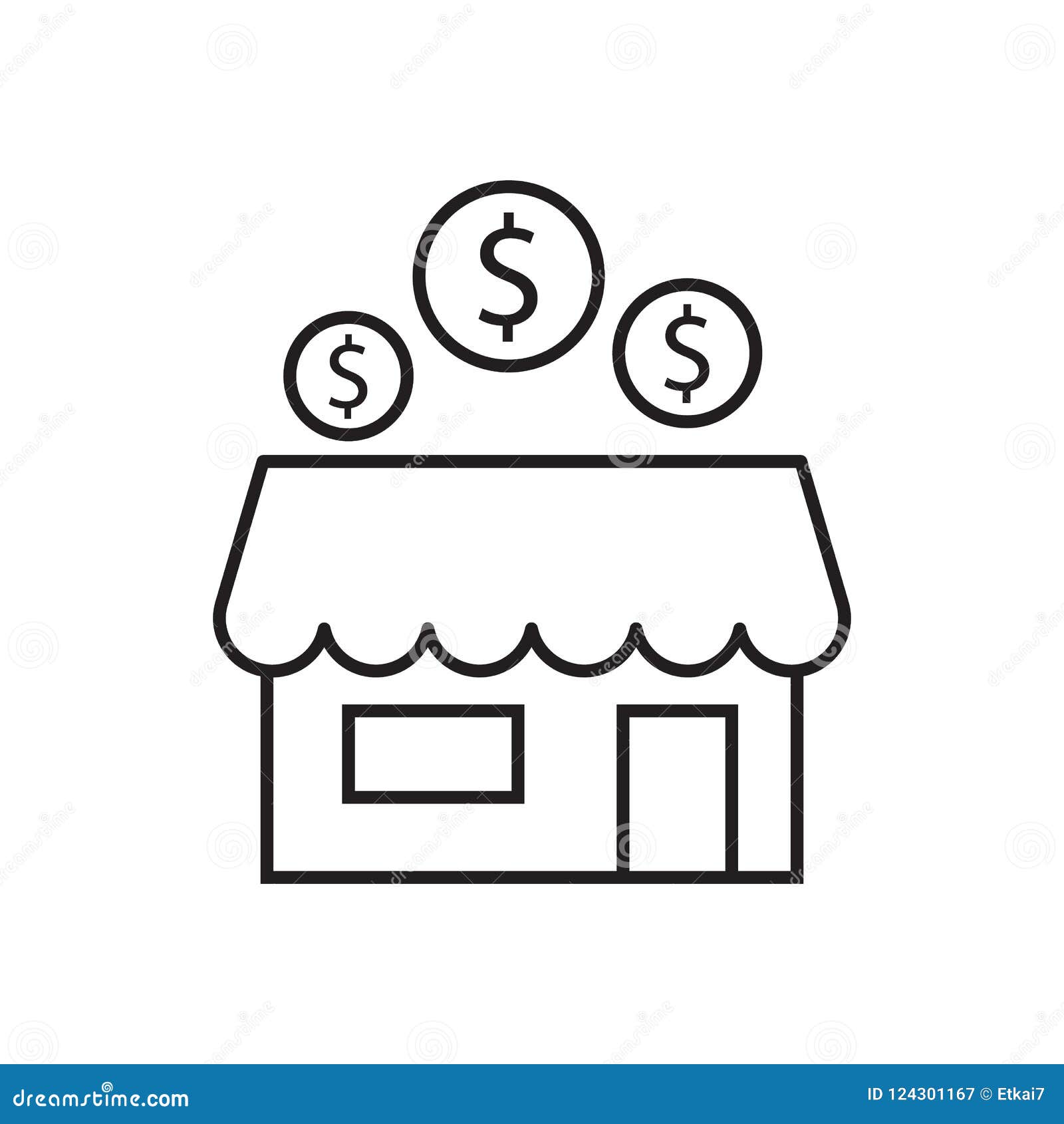 Store and Dollar Vector Icon Desing Illustration Stock Vector ...