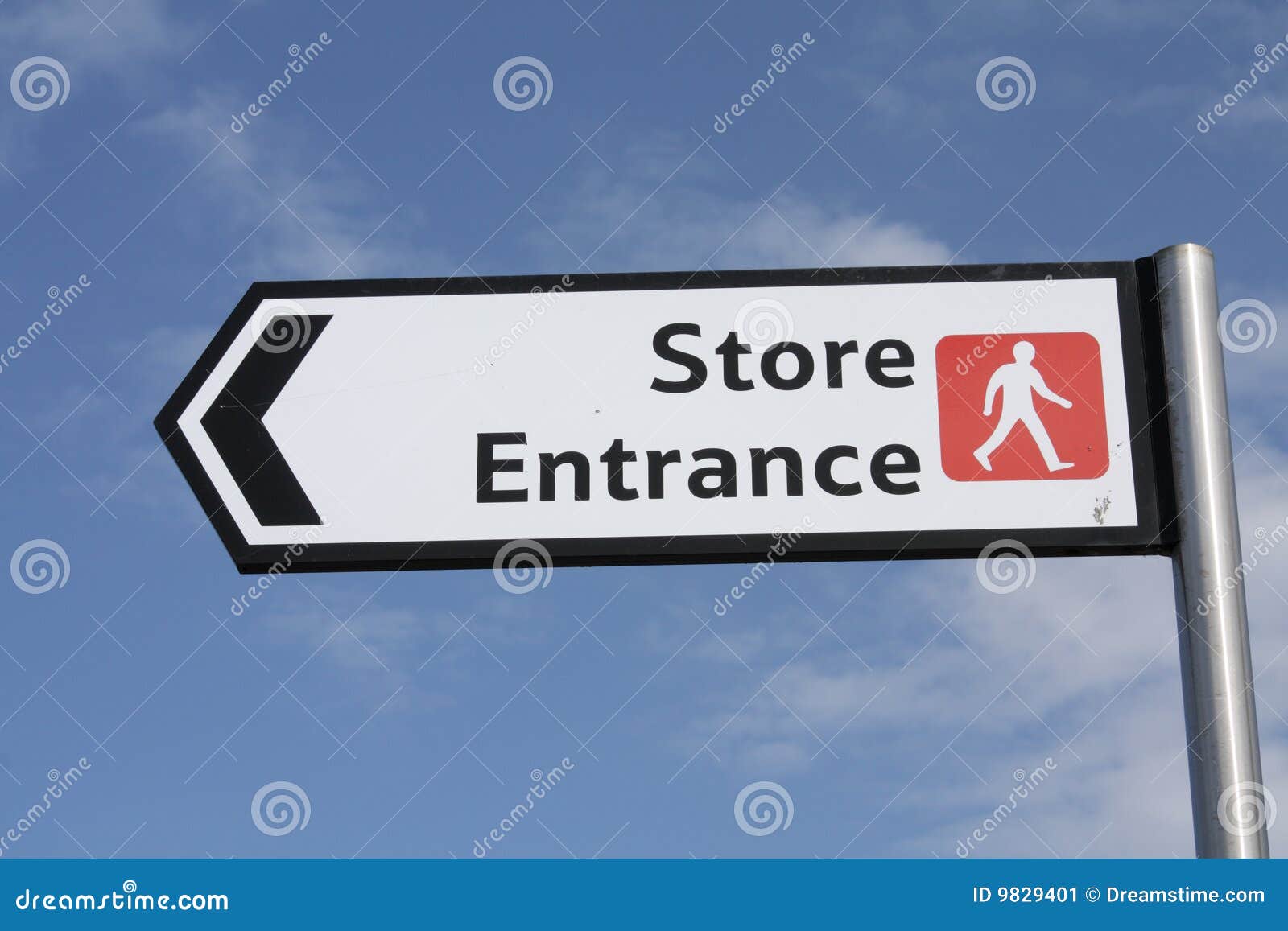 Store entrance sign stock image. Image of white, pedestrian - 9829401