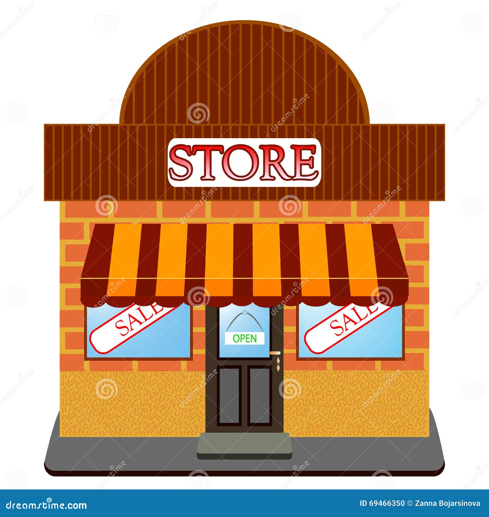 Store facade stock vector. Illustration of background - 69466350