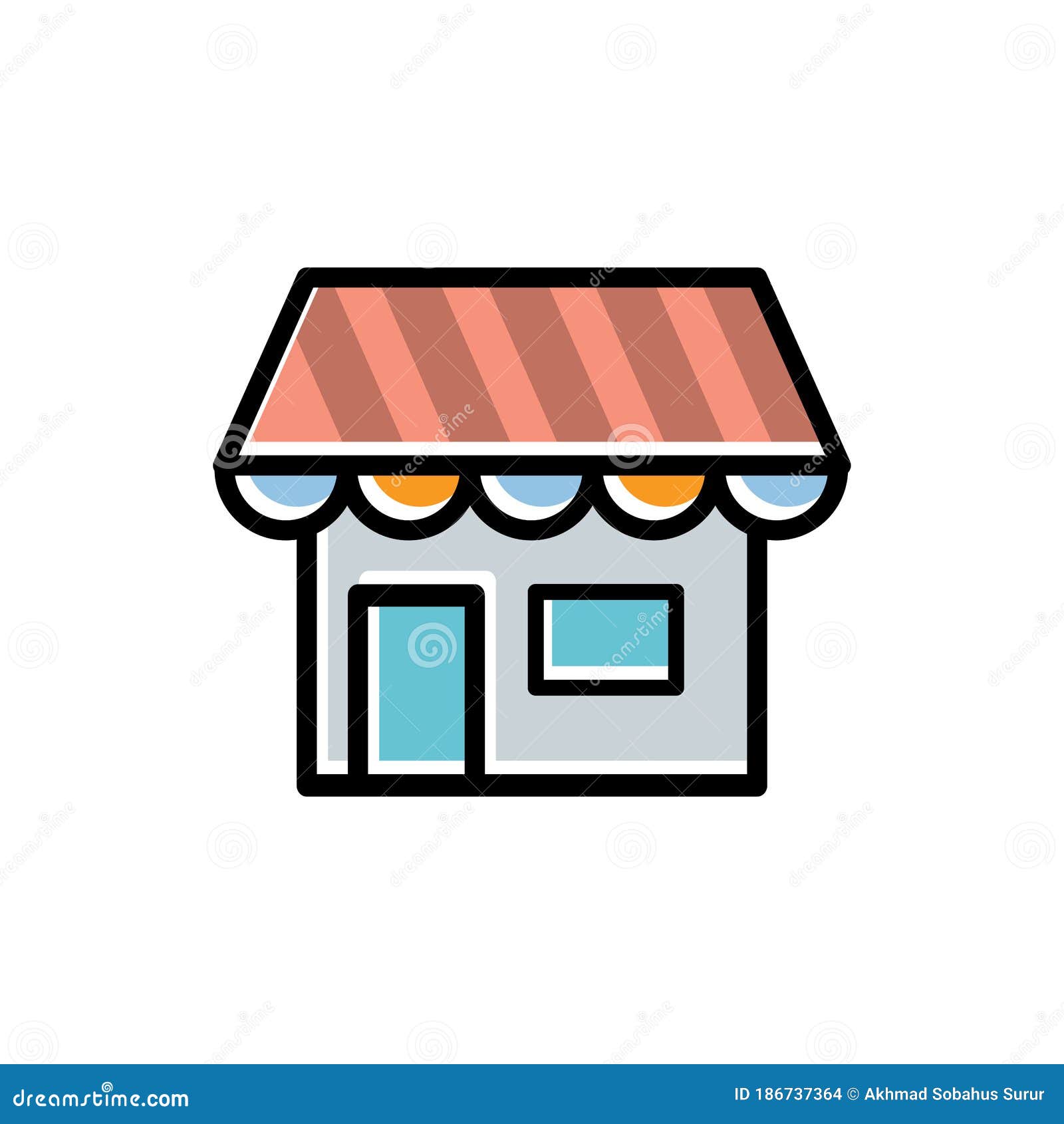 Store Flat Icon Vector Illustration Stock Vector - Illustration of ...