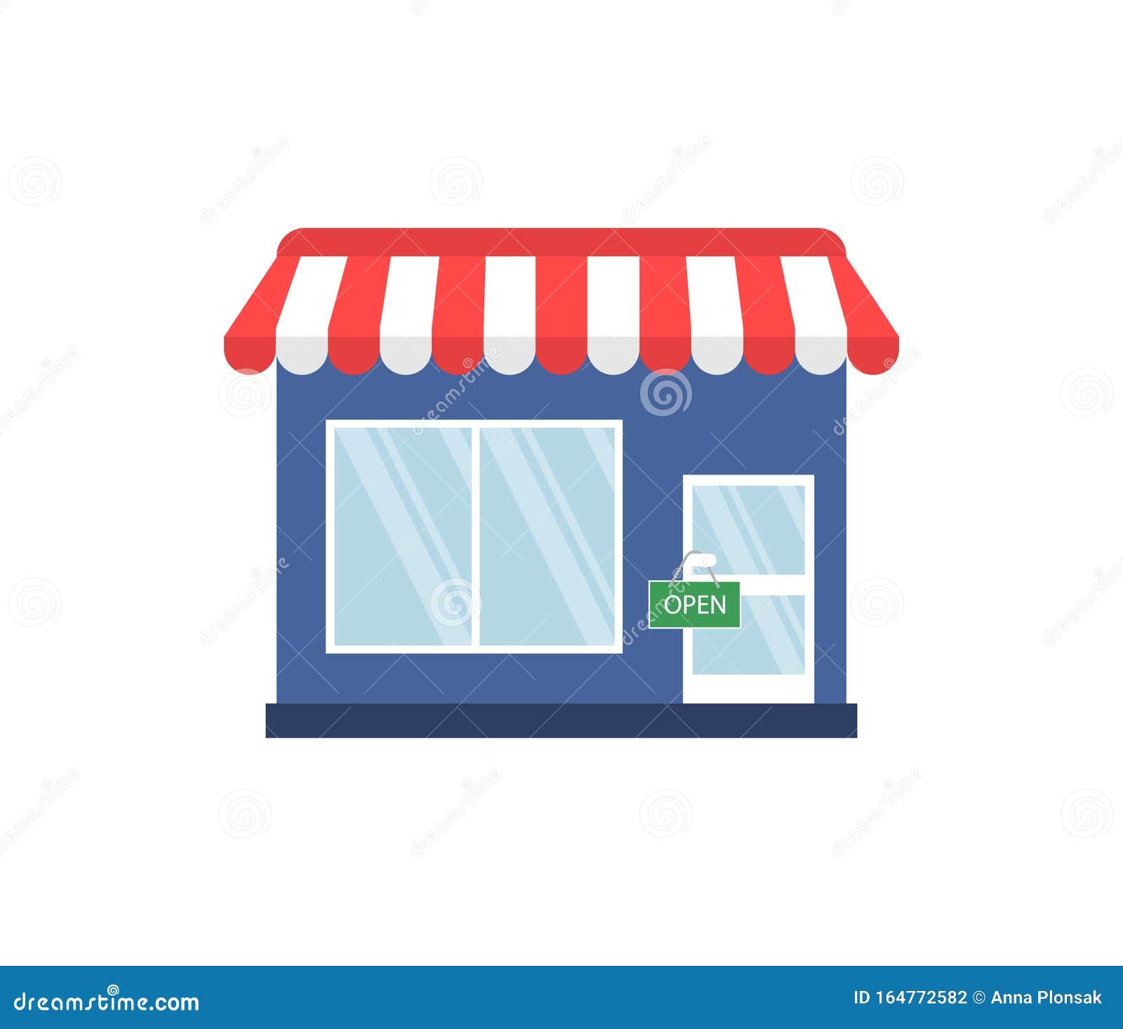Store Flat Icon. Vector Illustration Stock Illustration - Illustration ...