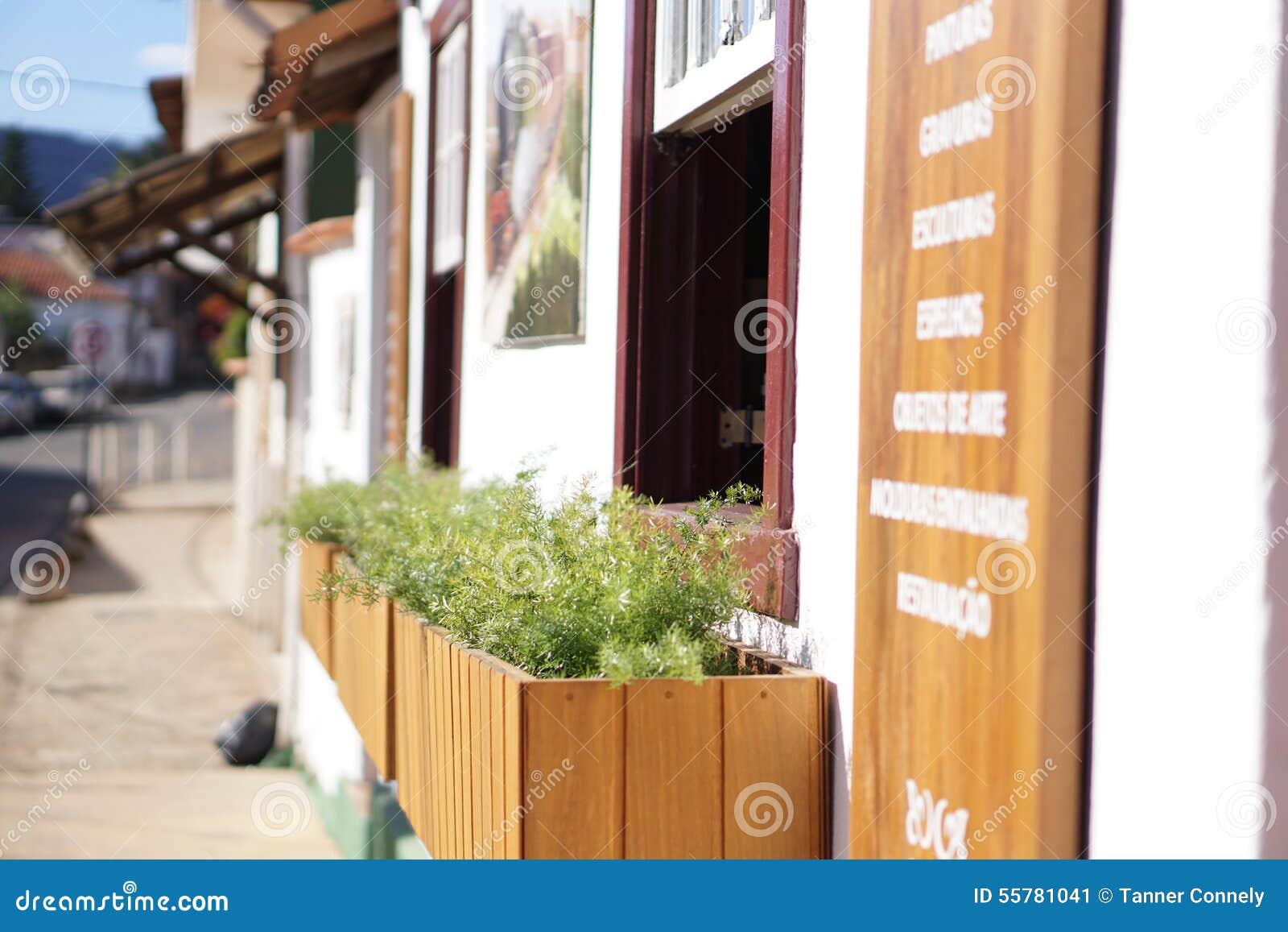 A store front in Brazil stock image. Image of spanish - 55781041