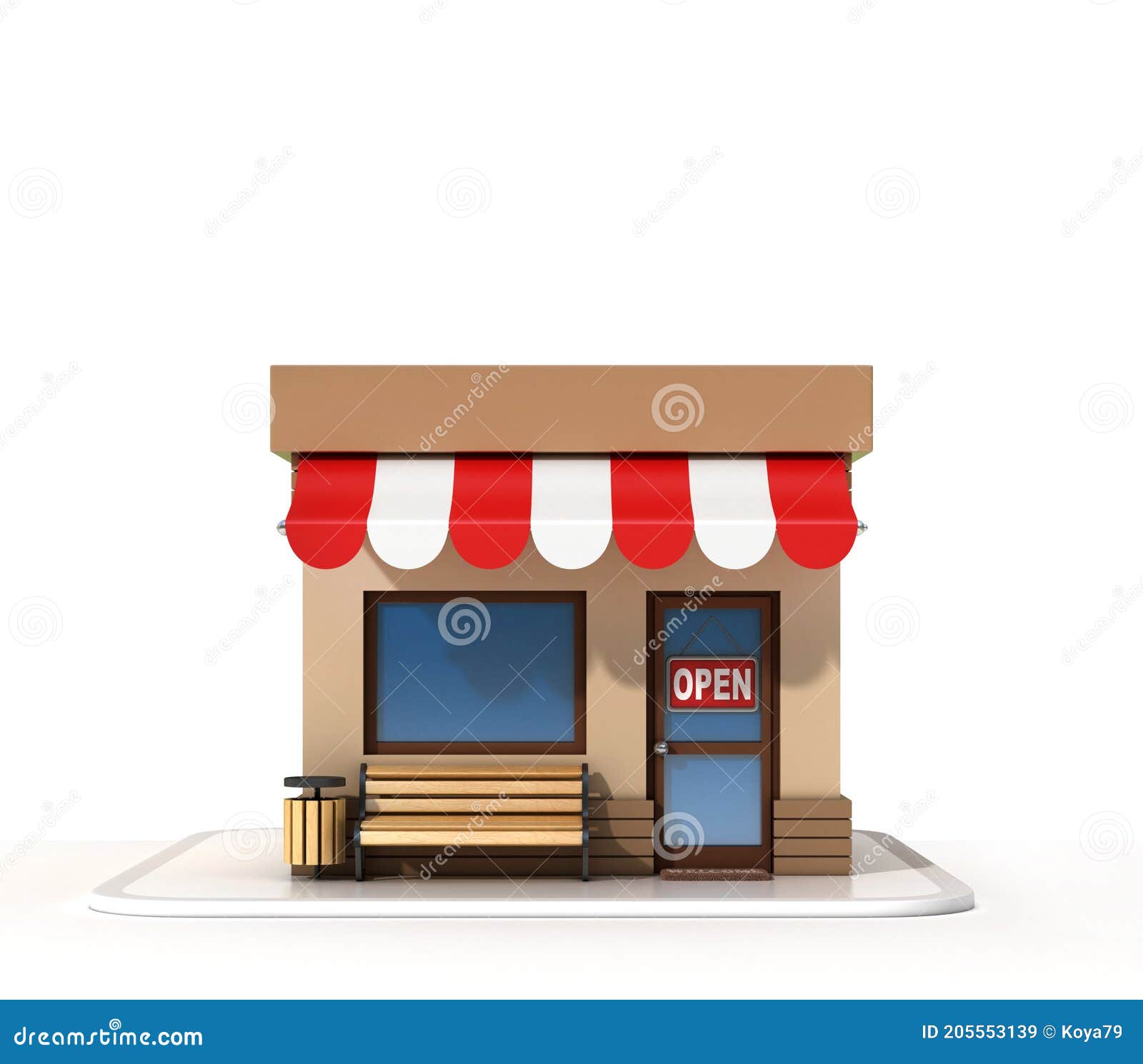 Store front 3d rendering stock illustration. Illustration of commercial ...