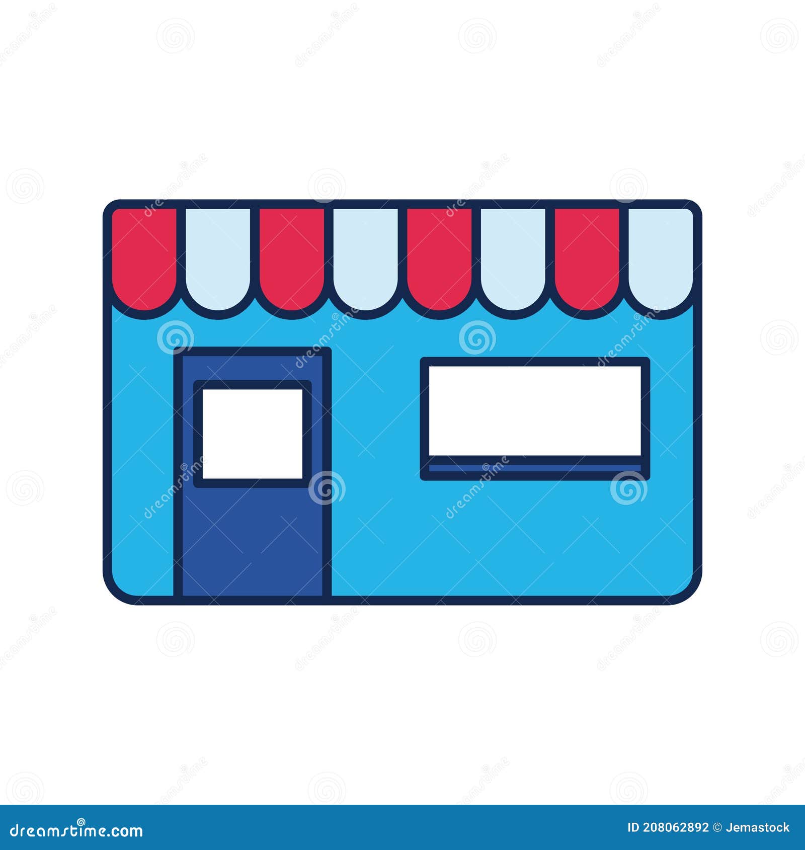 Store Front Flat Style Icon Stock Vector - Illustration of design ...