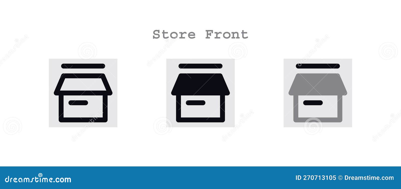 Store front icons set stock vector. Illustration of symbol - 270713105
