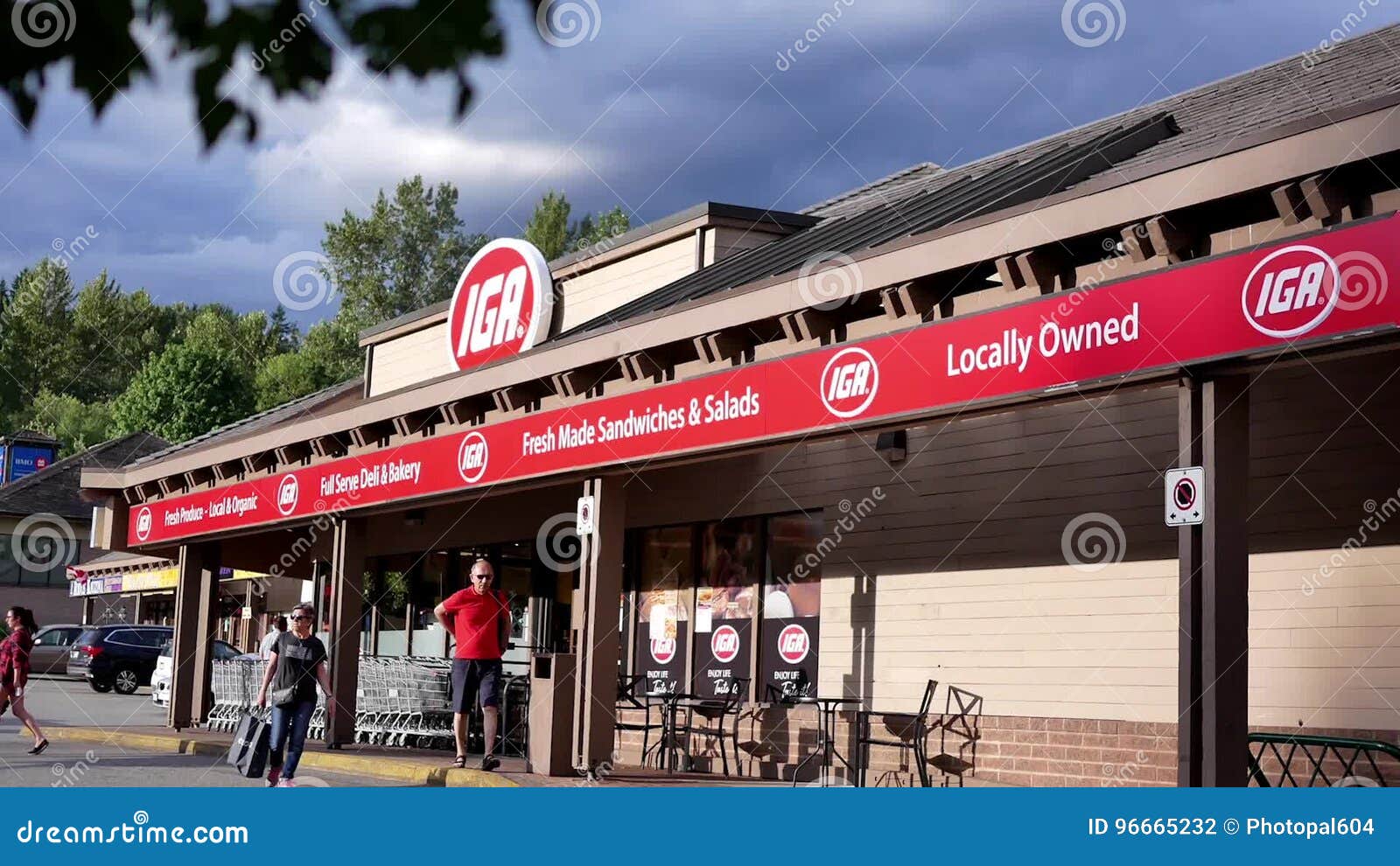 Store front of IGA store. stock footage. Video of business - 96665232
