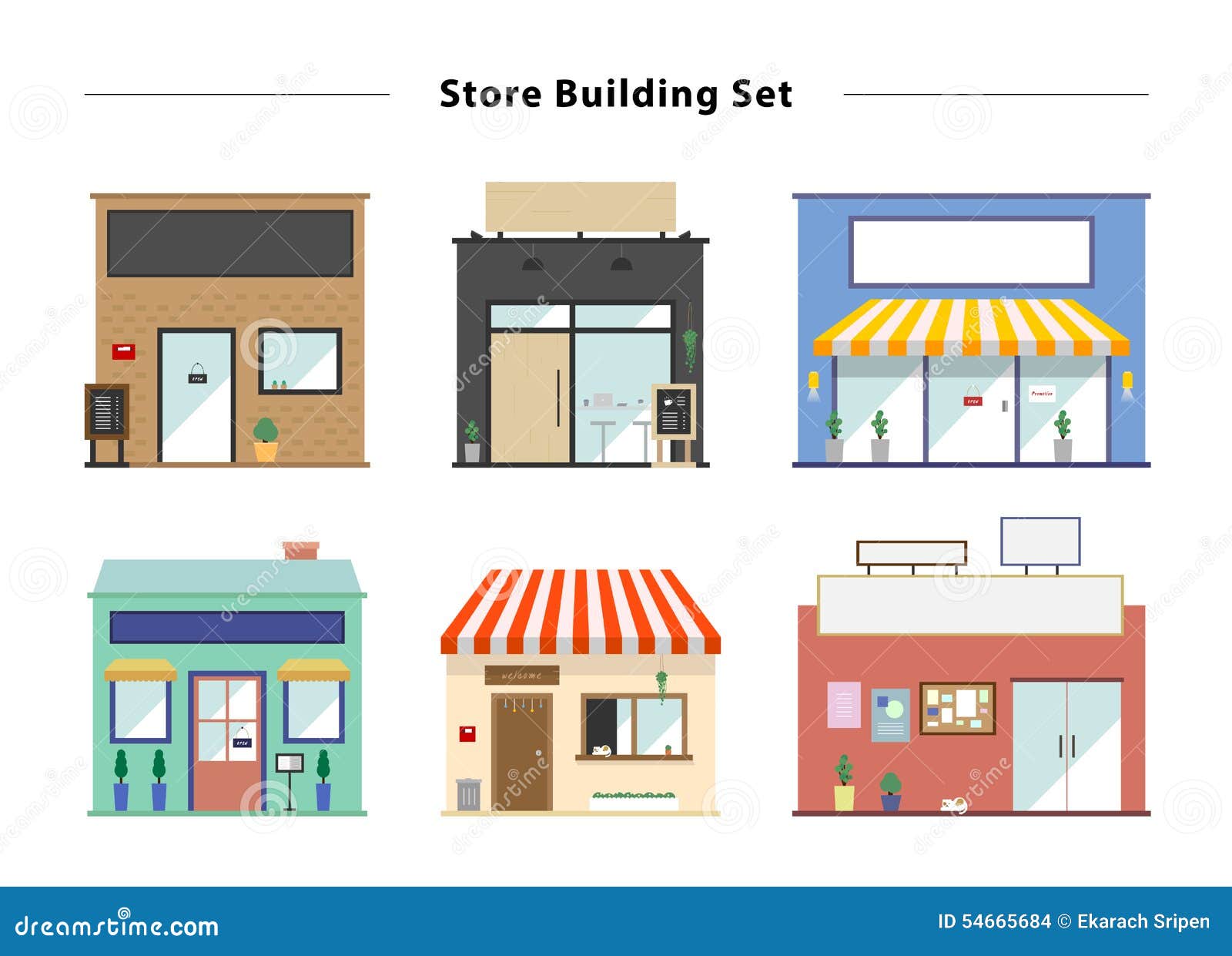 Store front stock vector. Illustration of manu, flat - 54665684