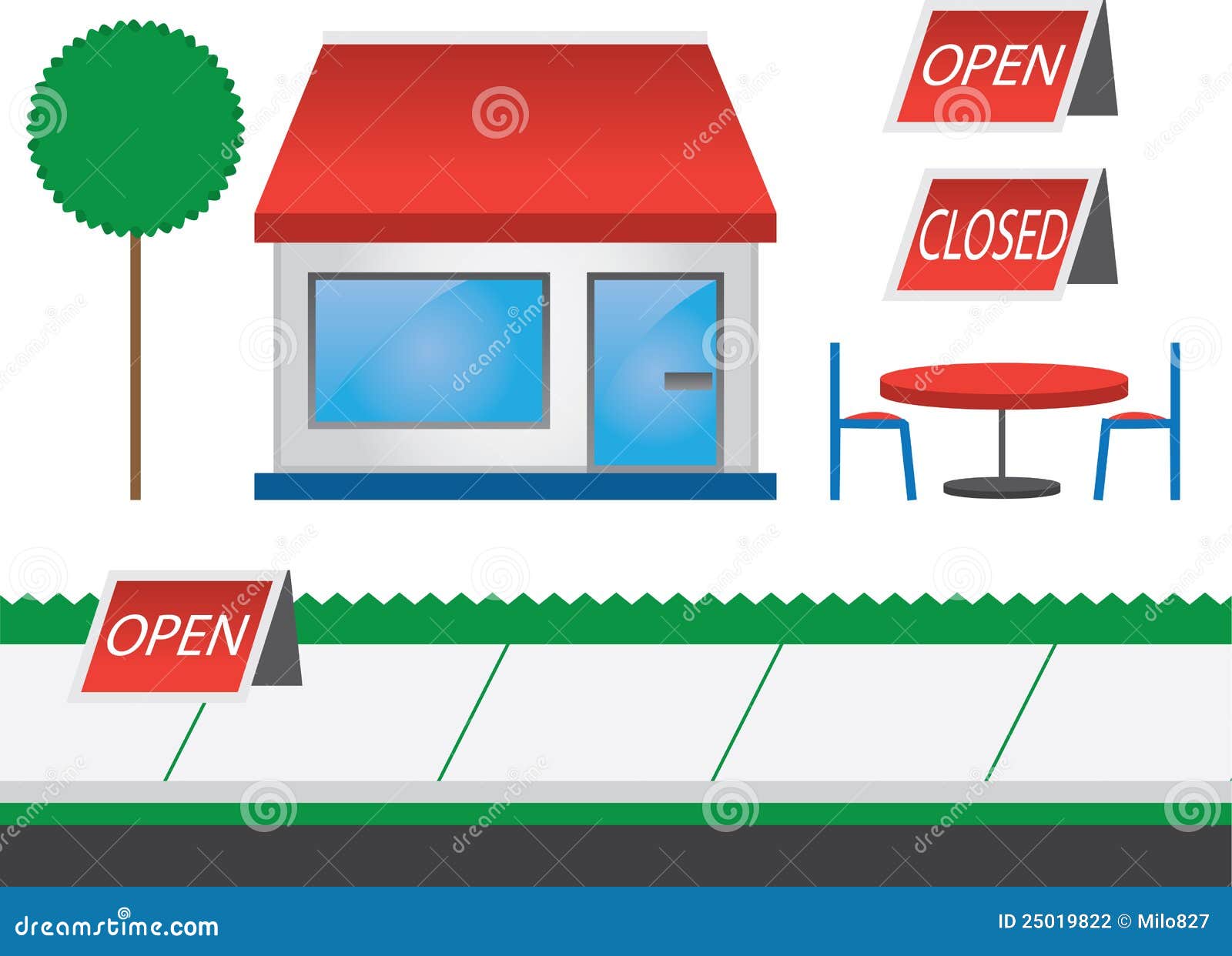 Store Front Red stock vector. Illustration of lines, sale - 25019822