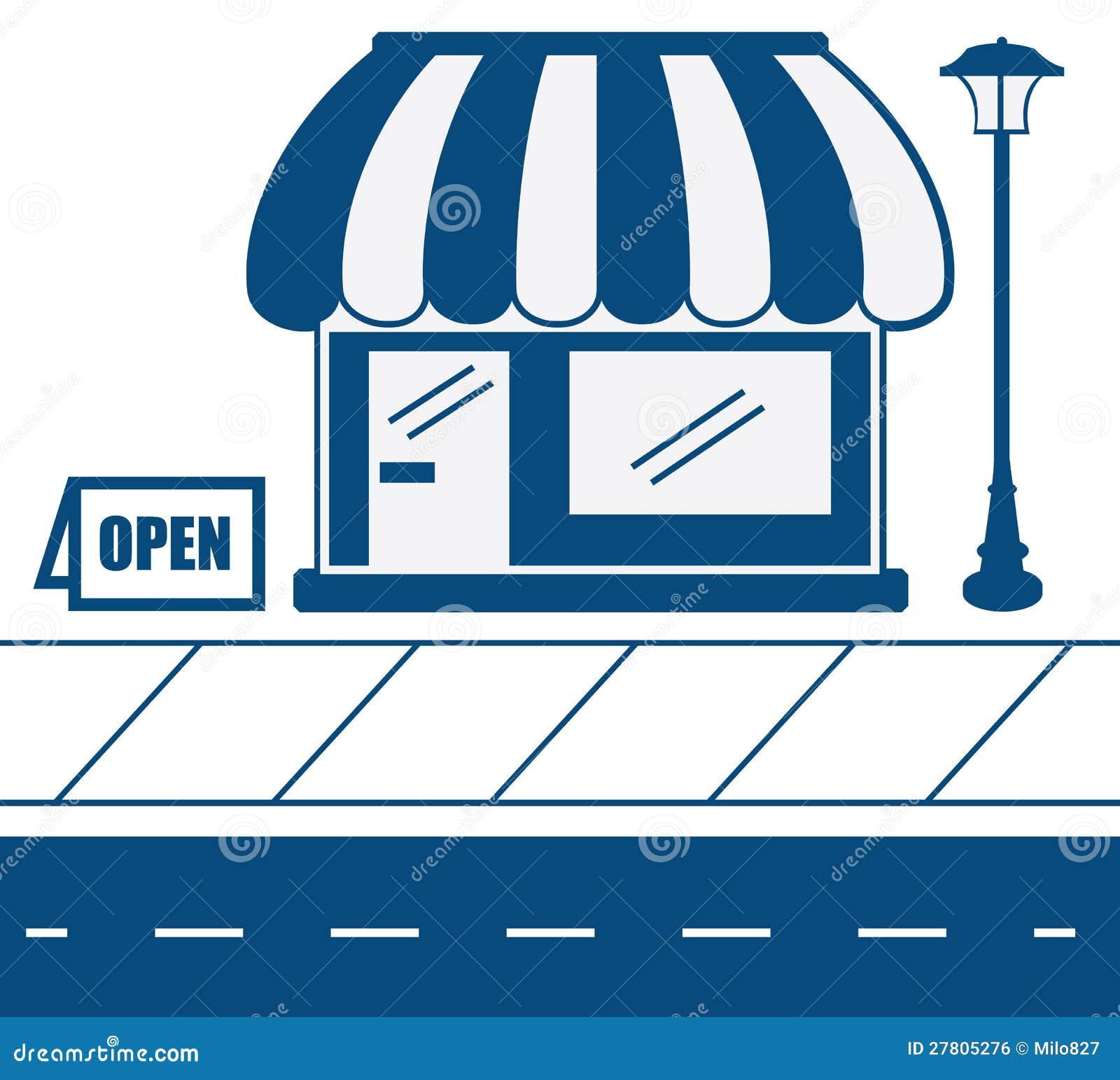 Store Front Sidewalk stock vector. Illustration of little - 27805276