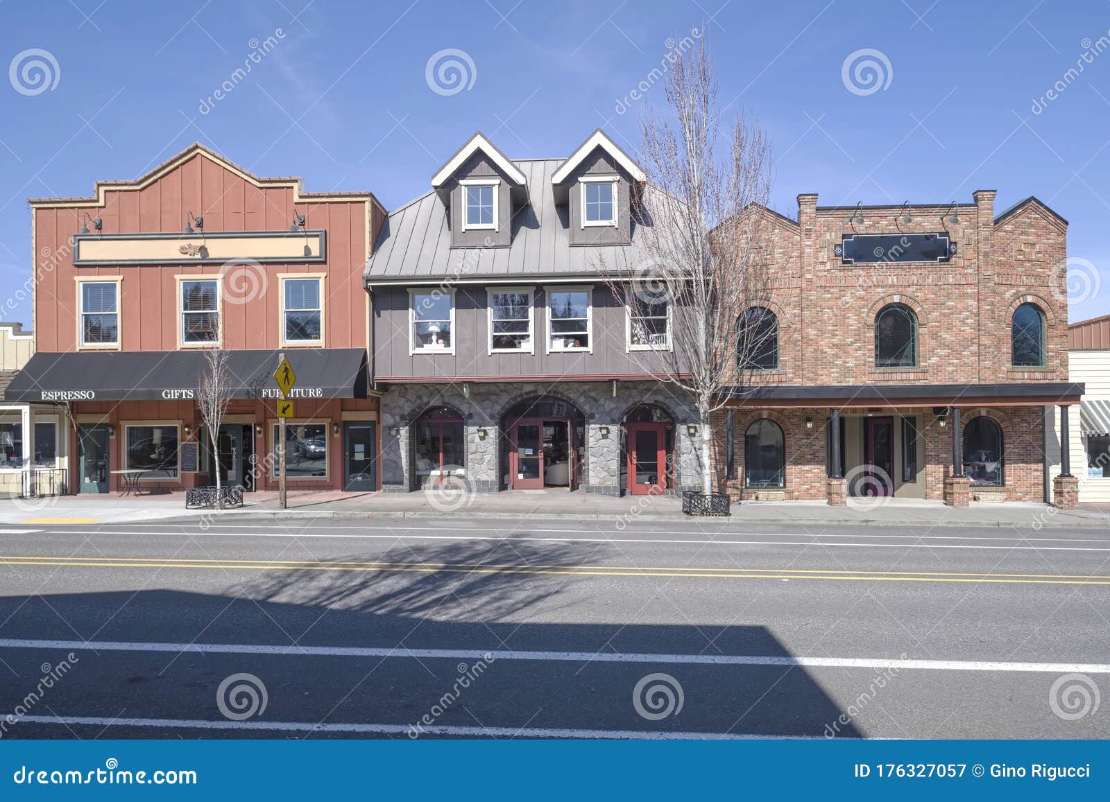 Store Fronts in Troudale Oregon Stock Image - Image of small, city ...