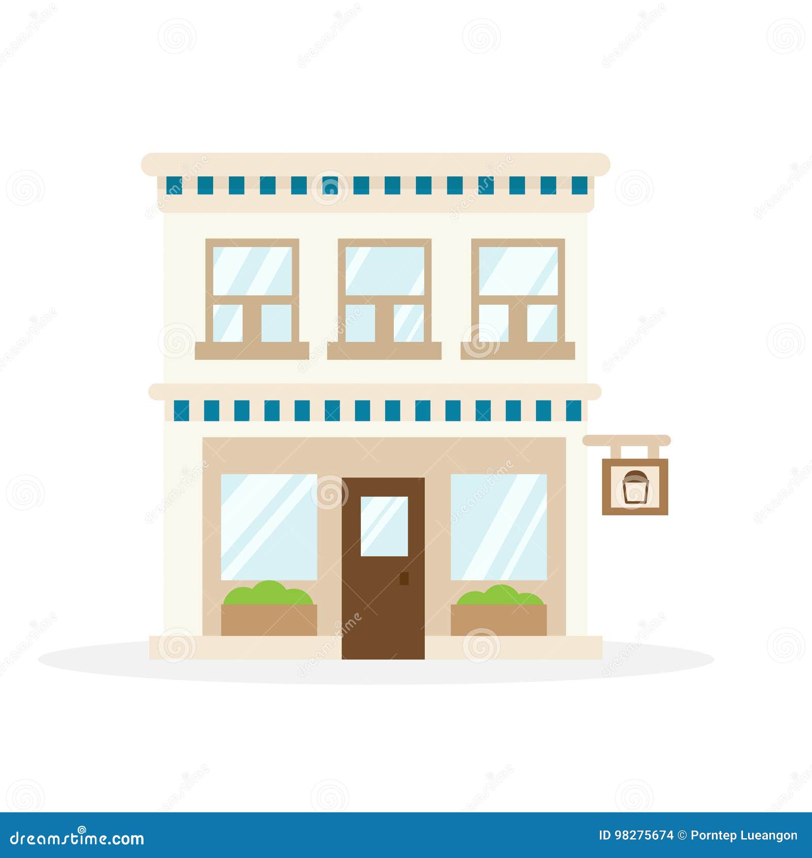 Store House Flat Design Vector Stock Vector - Illustration of design ...
