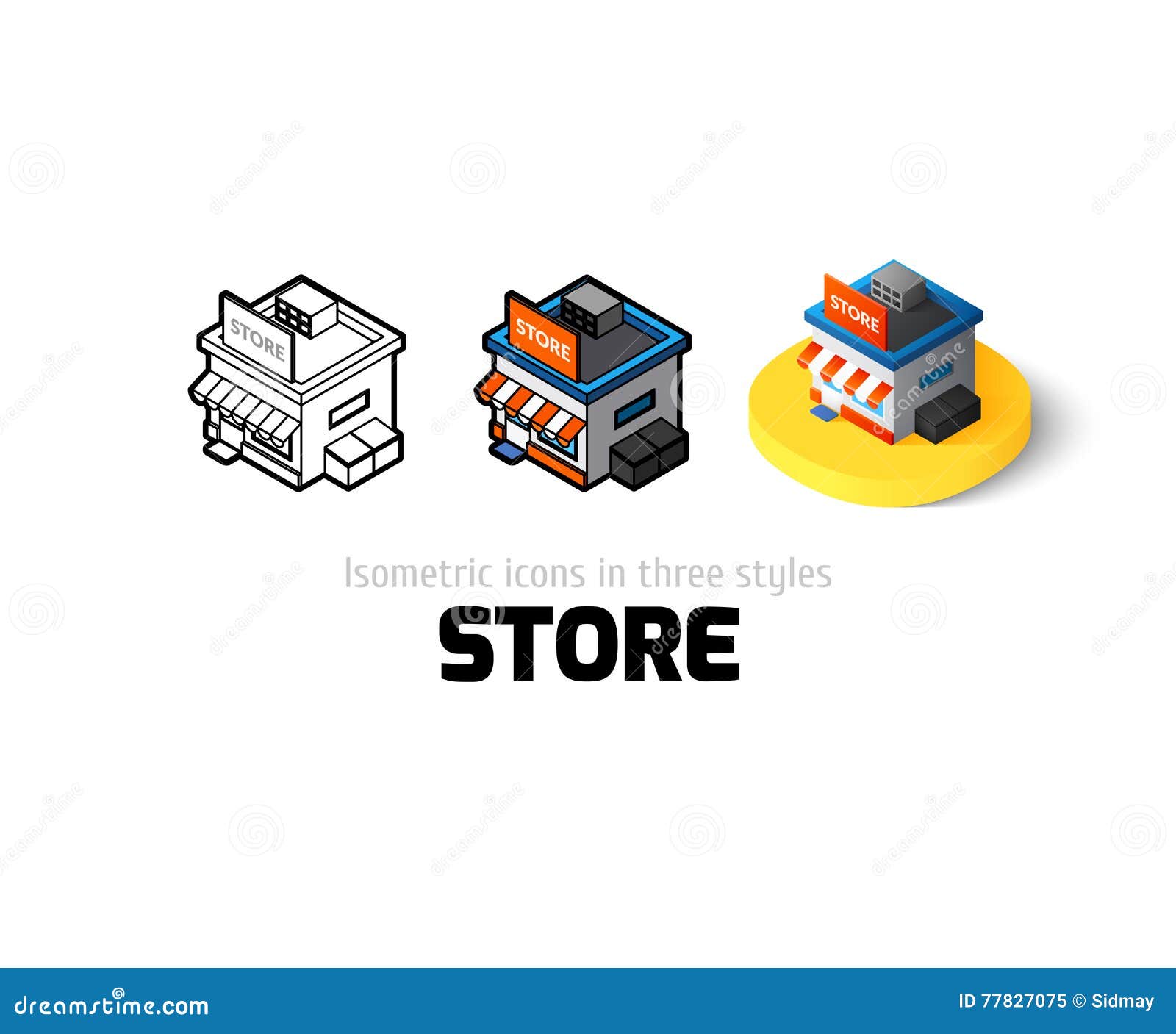 Store Icon in Different Style Stock Vector - Illustration of isolated ...