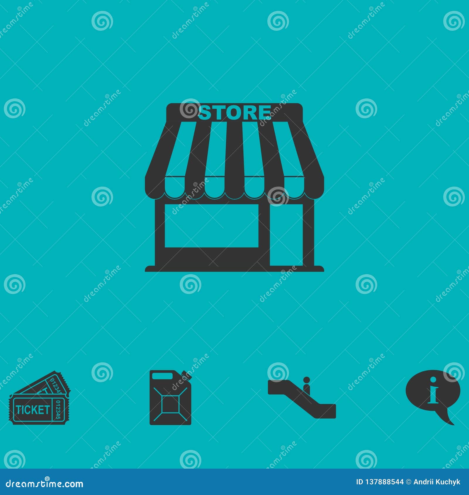 Store icon flat stock vector. Illustration of open, flat - 137888544