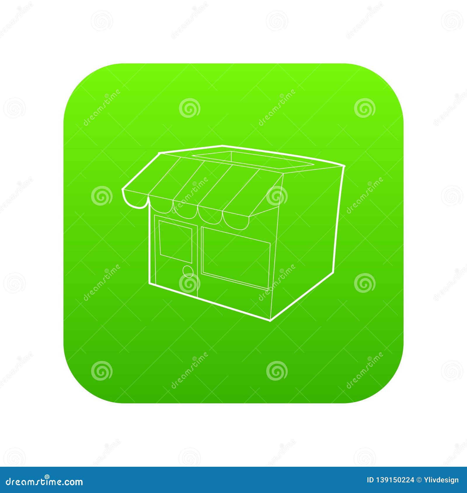 Store icon green vector stock vector. Illustration of business - 139150224