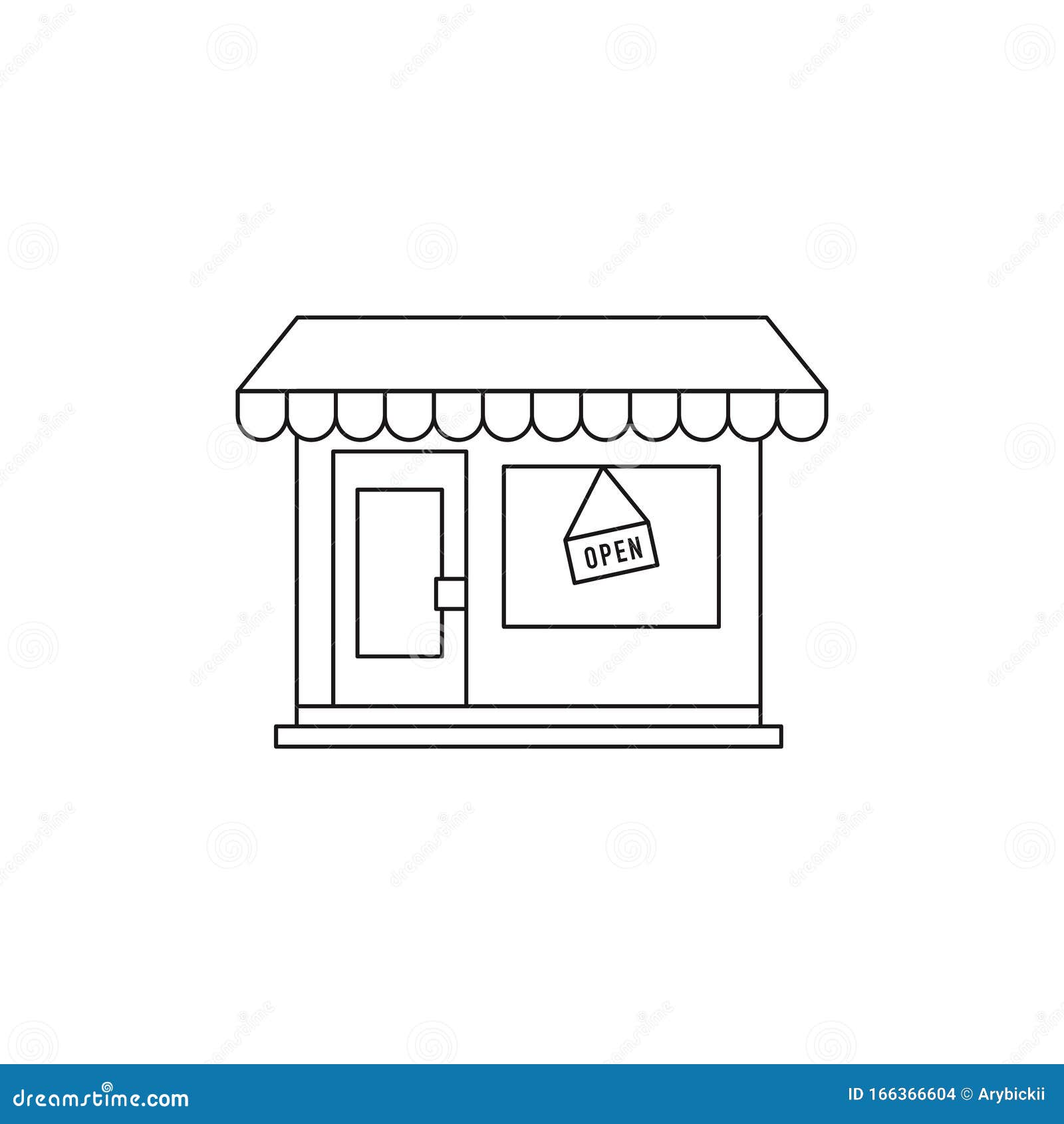 Store Icon in Line Style. Vector Illustration Stock Vector ...
