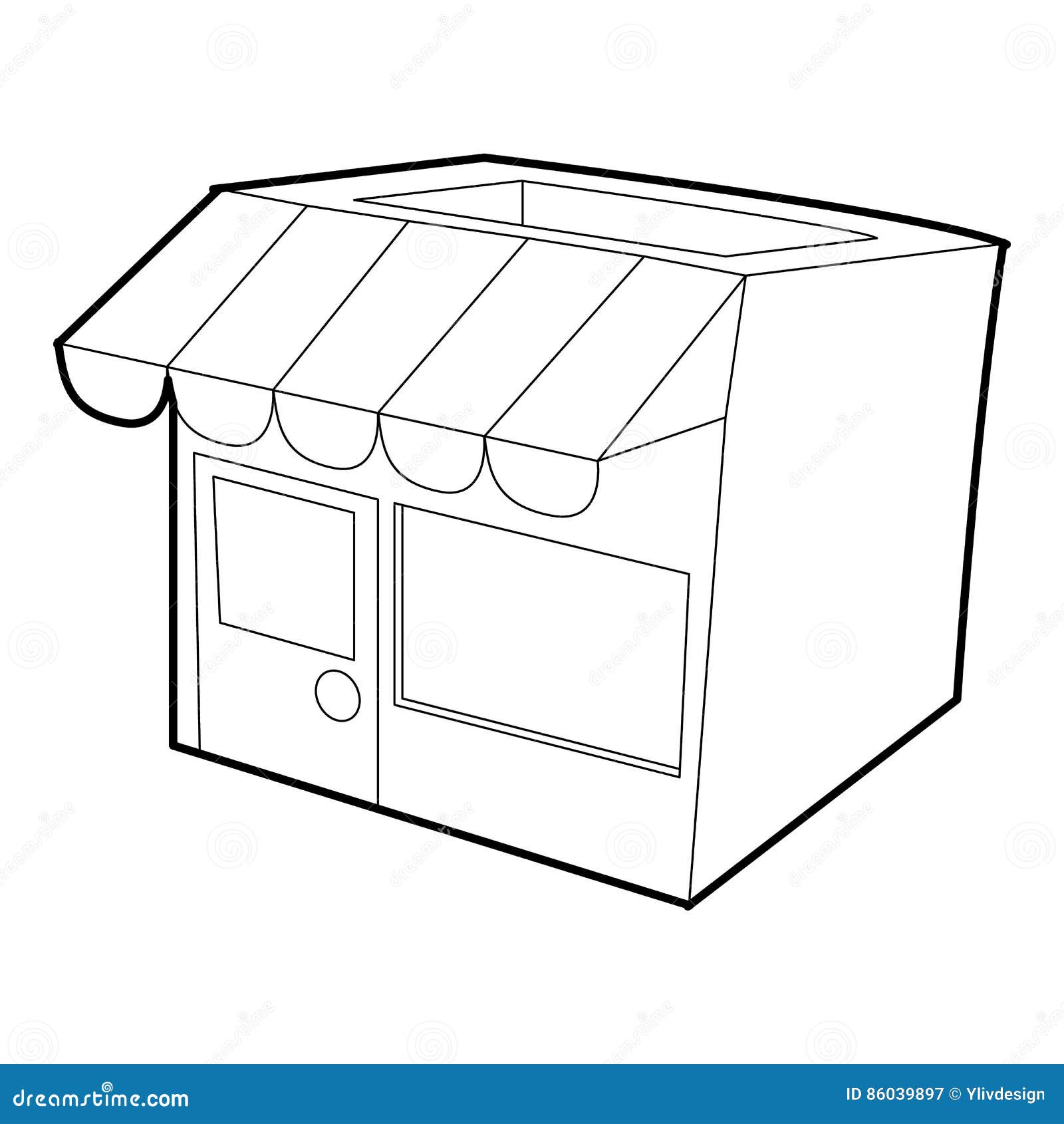 Store icon, outline style stock vector. Illustration of architecture ...