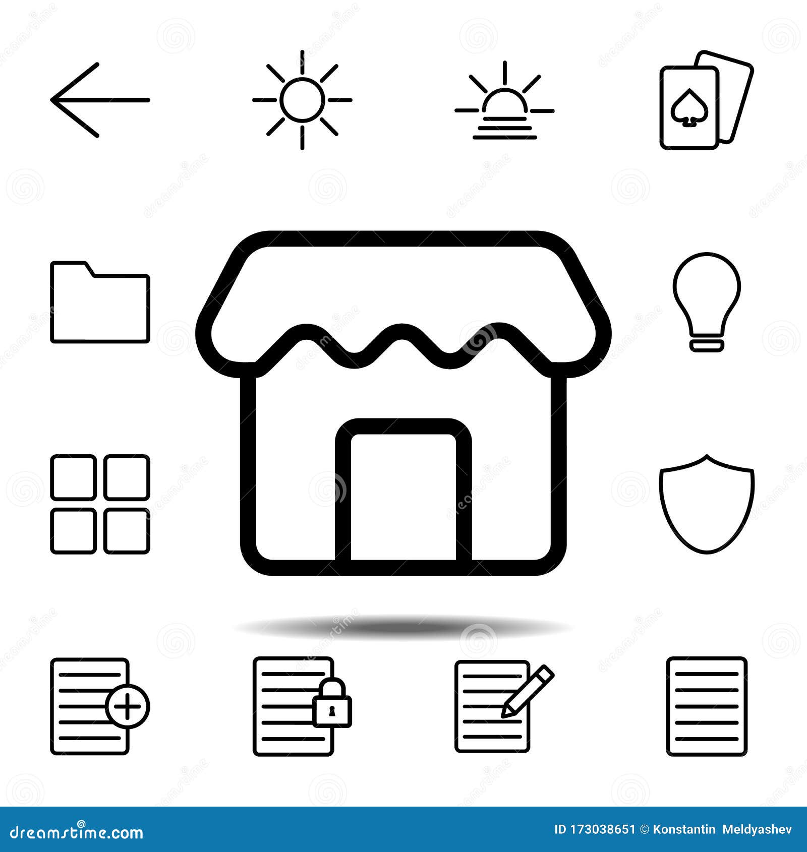 Store Icon. Simple Thin Line, Outline Vector Element of Minimalistic, Web Icons Set for UI and ...