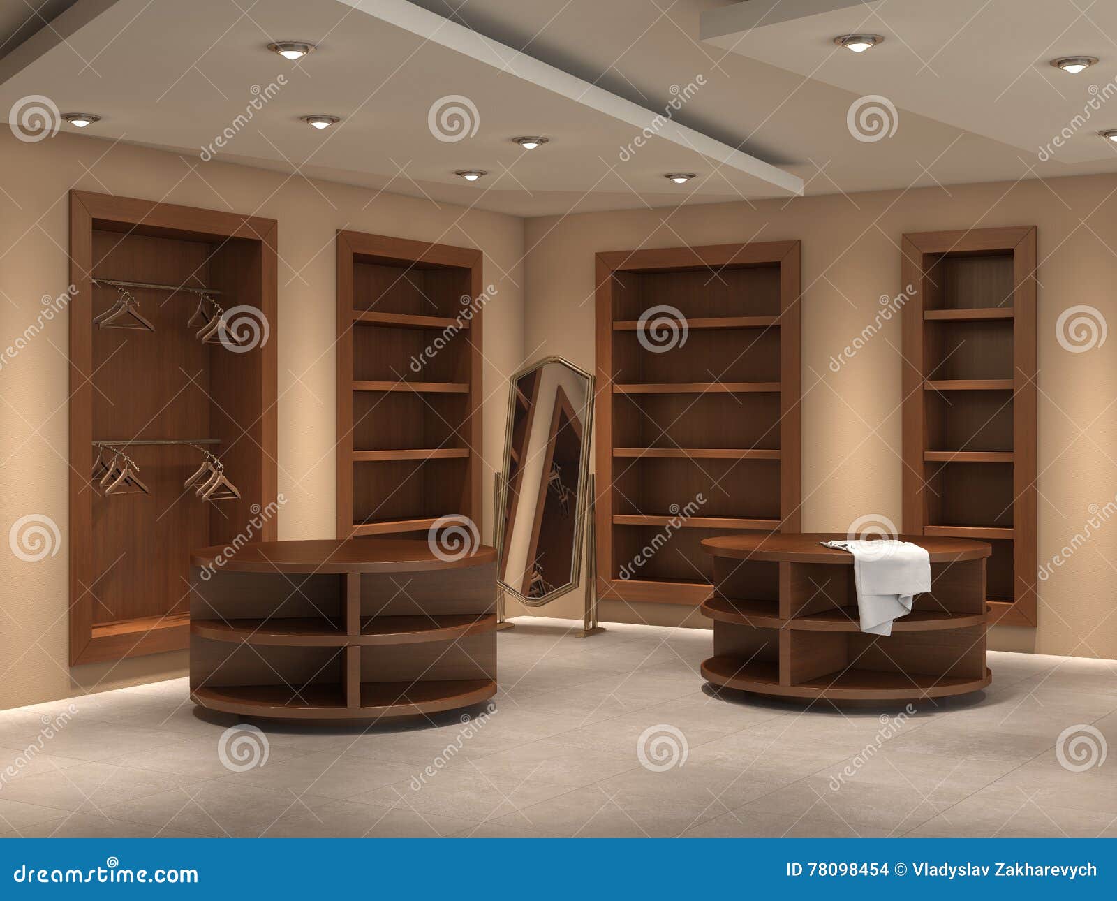 Store inside empty, stock illustration. Illustration of commercial ...
