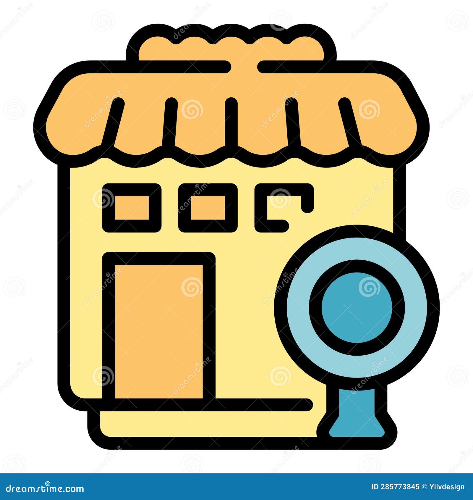 Store Location Icon Vector Flat Stock Vector - Illustration of retail ...